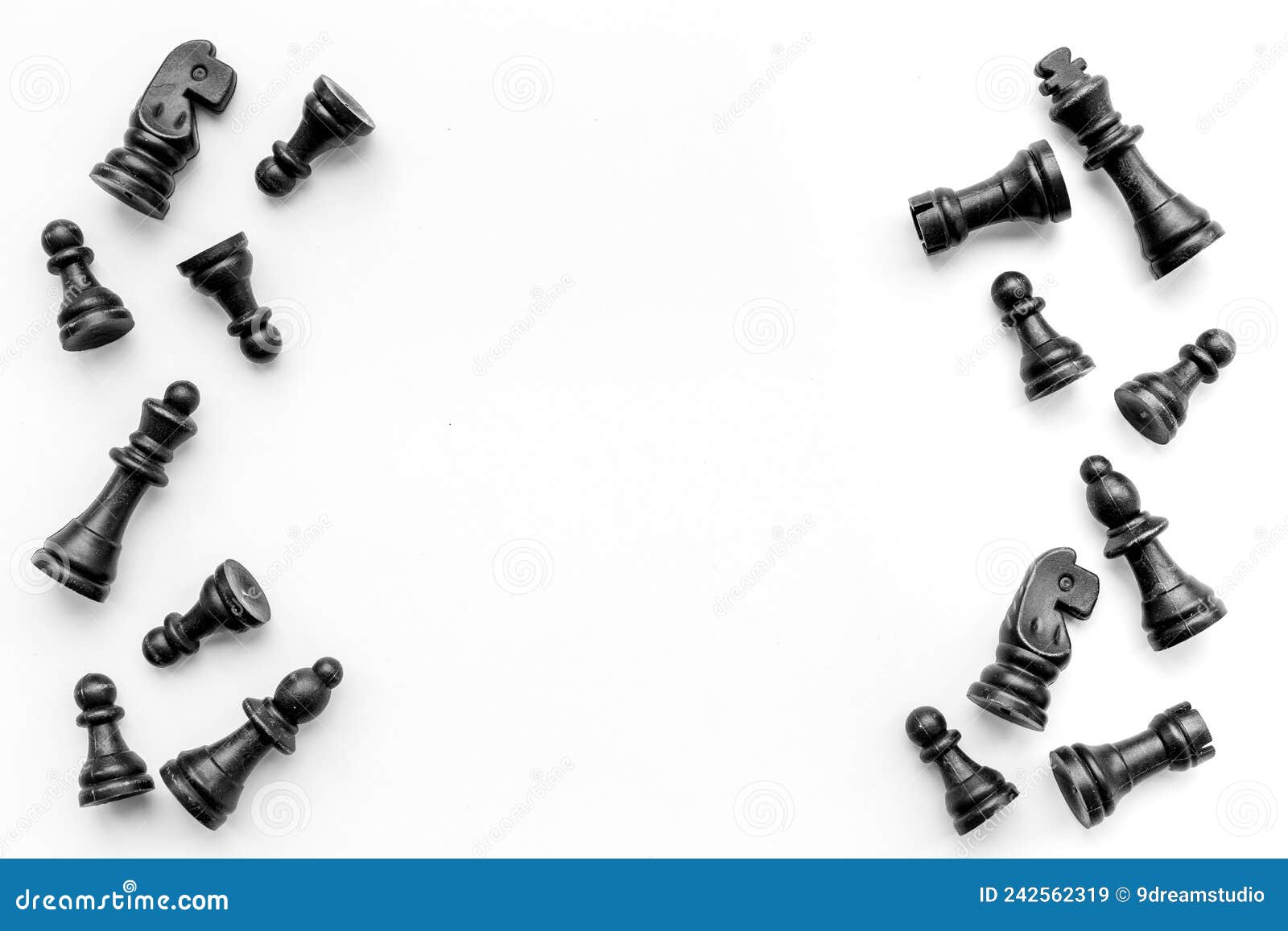 Chess Pieces Game Top View. Chess As Business Strategy Concept Stock ...