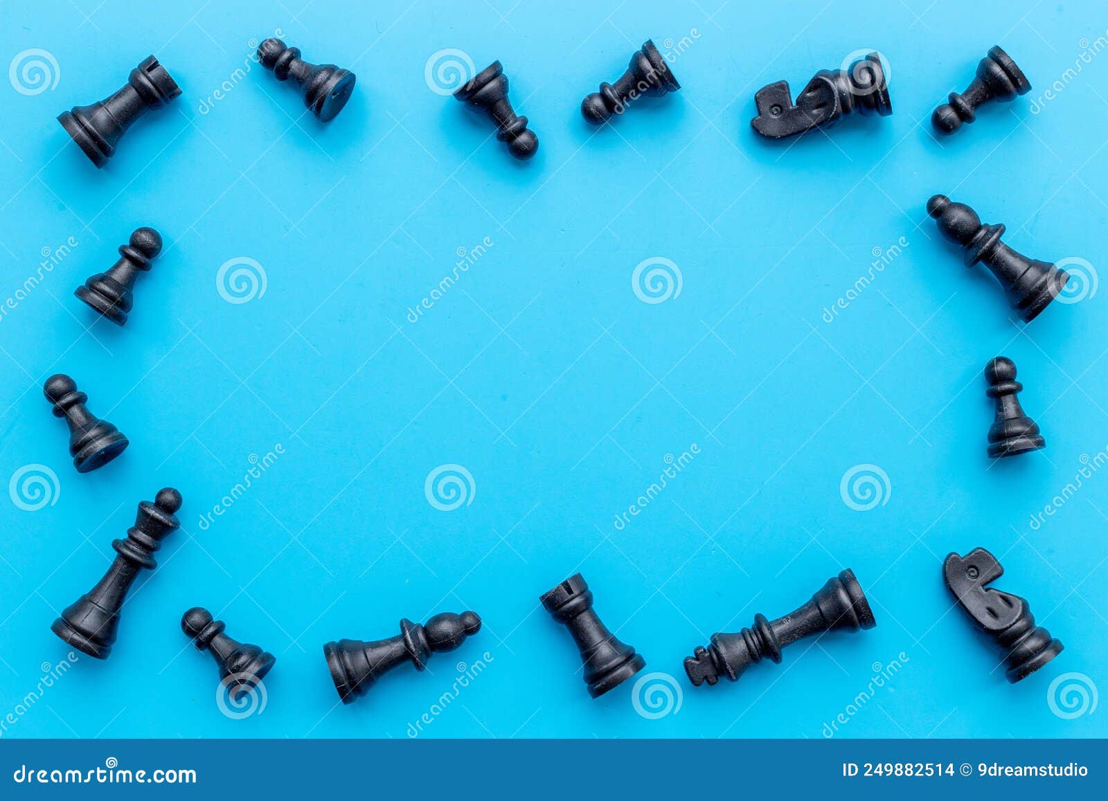 Chess Pieces Game Top View. Chess As Business Strategy Concept Stock ...