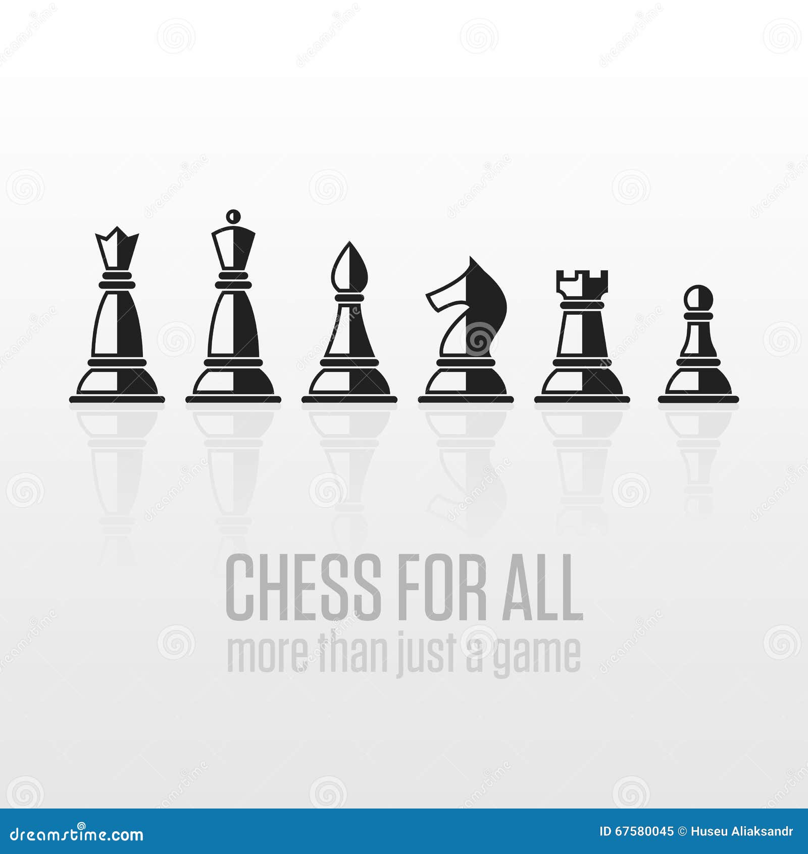 Chess Pieces on a Gray Background. Stock Vector - Illustration of ...
