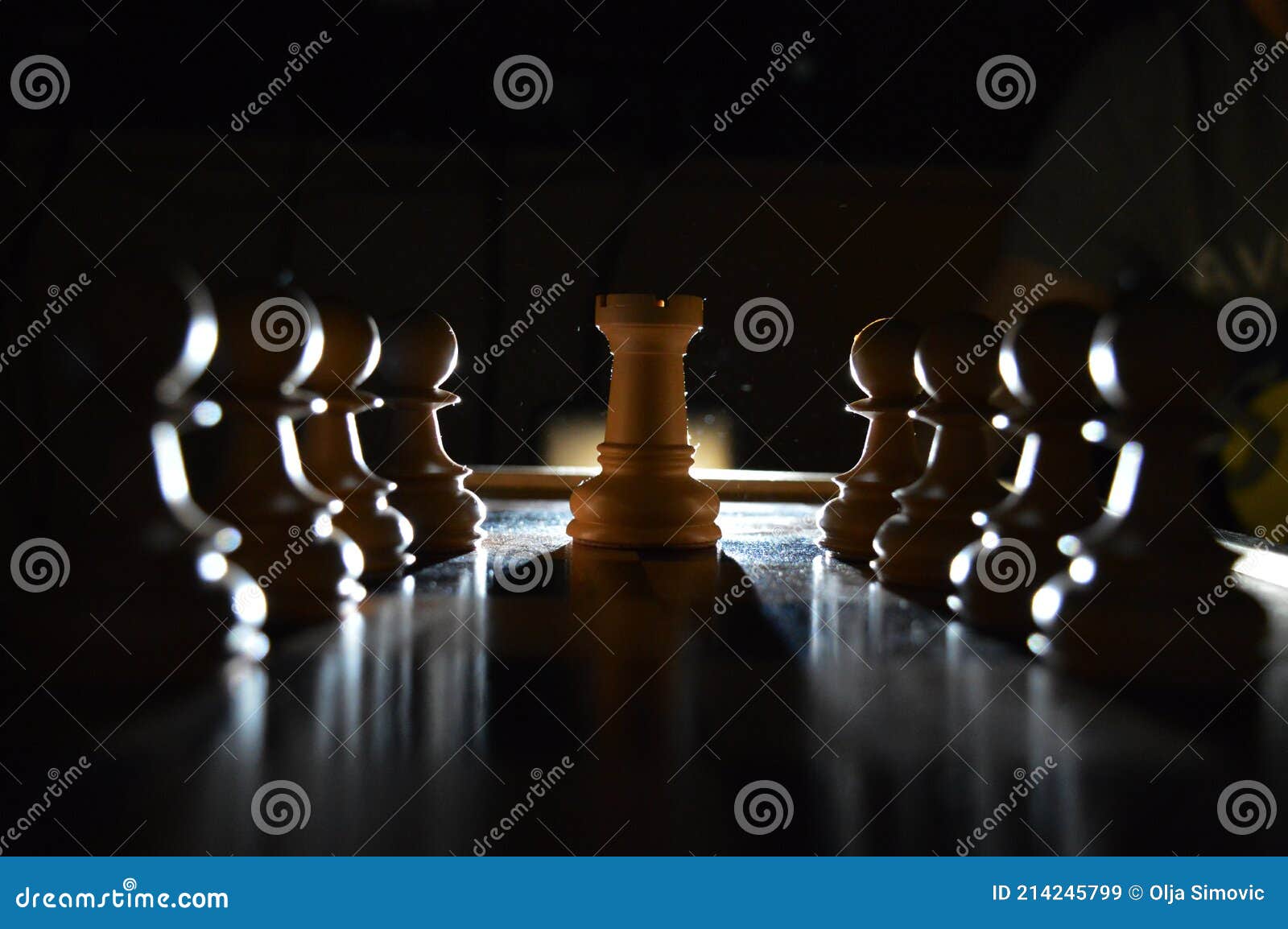 Chess Pieces Illuminated in the Dark Stock Image - Image of color ...