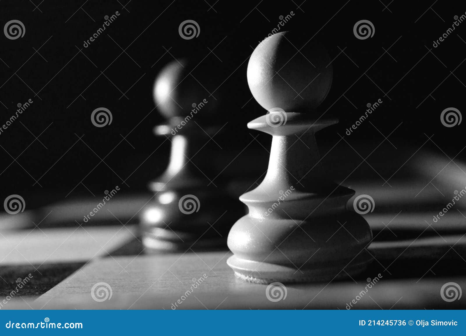 Chess Pieces Illuminated in the Dark Stock Photo - Image of light ...