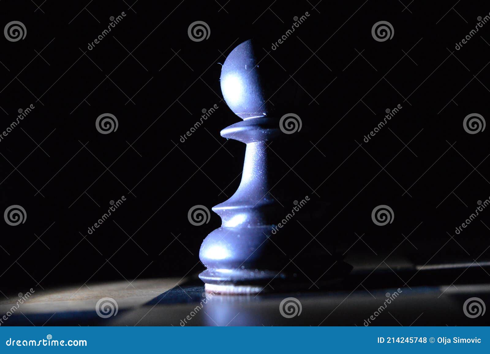 Chess Pieces Illuminated in the Dark Stock Photo - Image of light ...