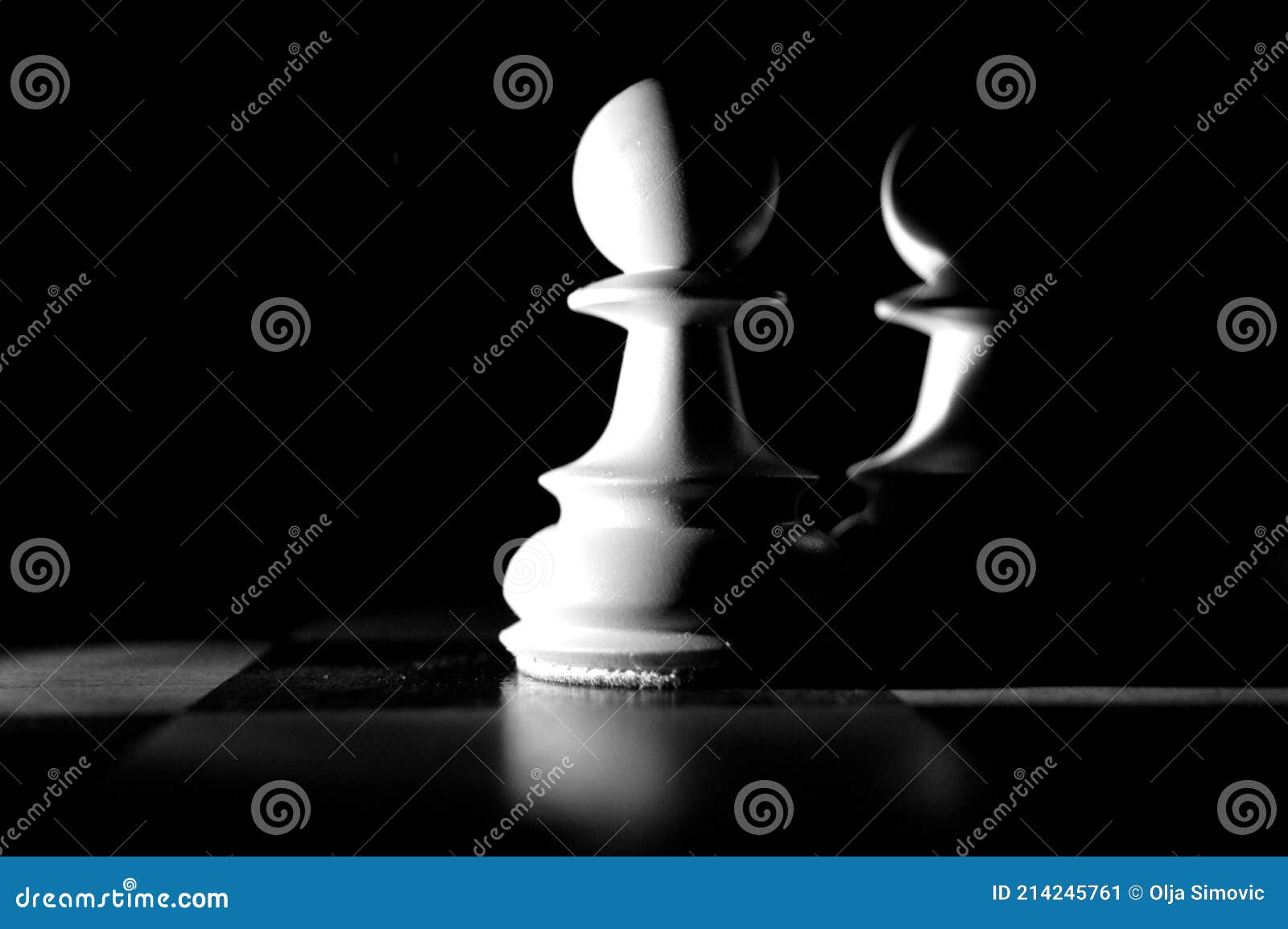 Chess Pieces Illuminated in the Dark Stock Image - Image of pieces ...