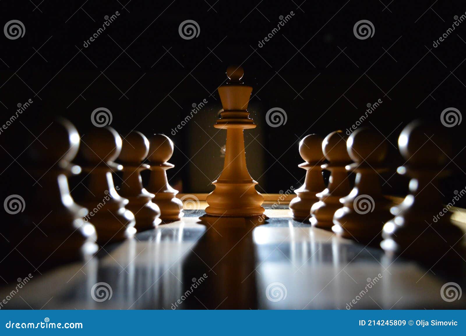Chess Pieces Illuminated in the Dark Stock Image - Image of pieces ...