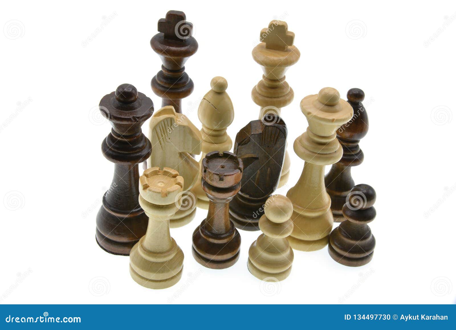 Chess Pieces Isolated on White Background Stock Photo - Image of ...