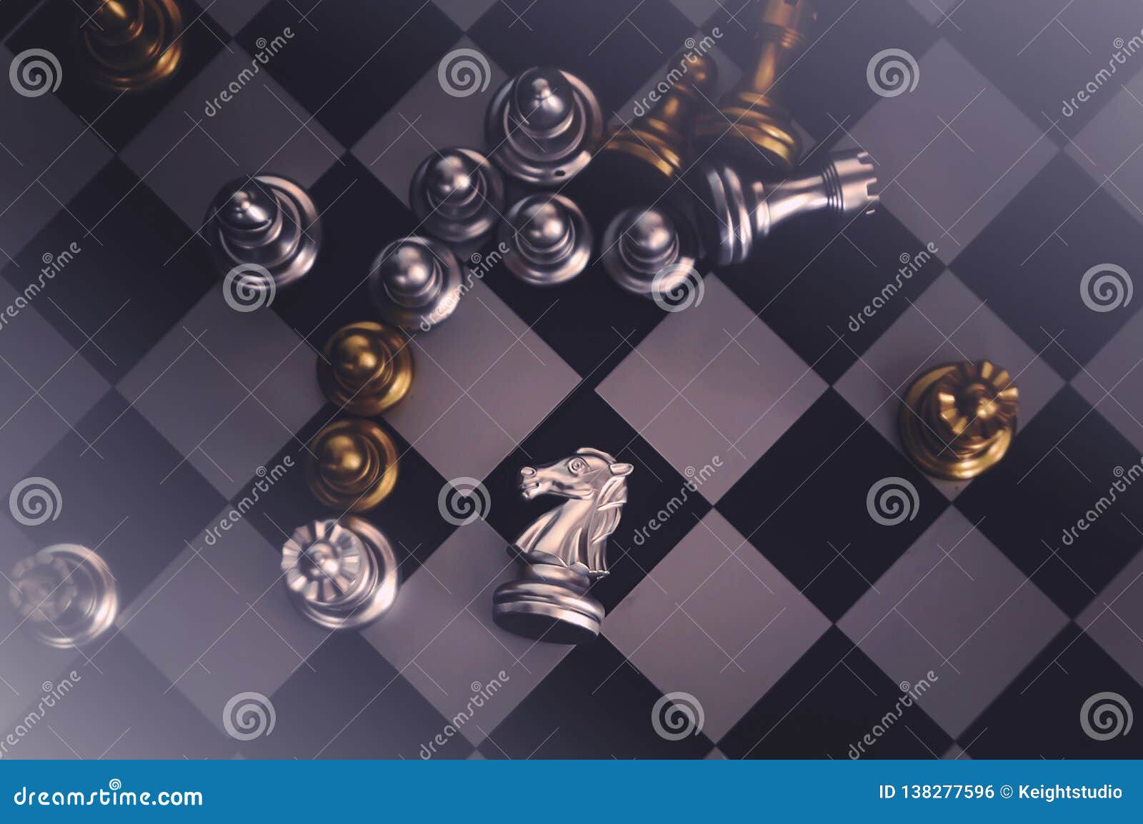 Chess Pieces Knights Facing Each Other for a Standoff. Chess Knights ...