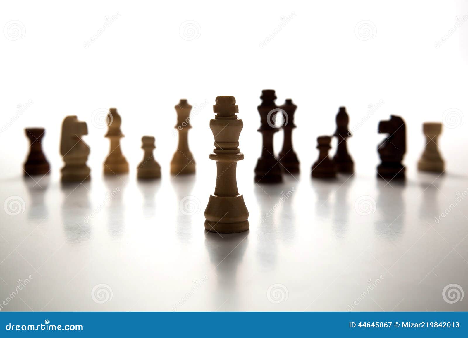 Chess Pieces Lined Up in a Row on a Gray Stock Image - Image of rivalry ...