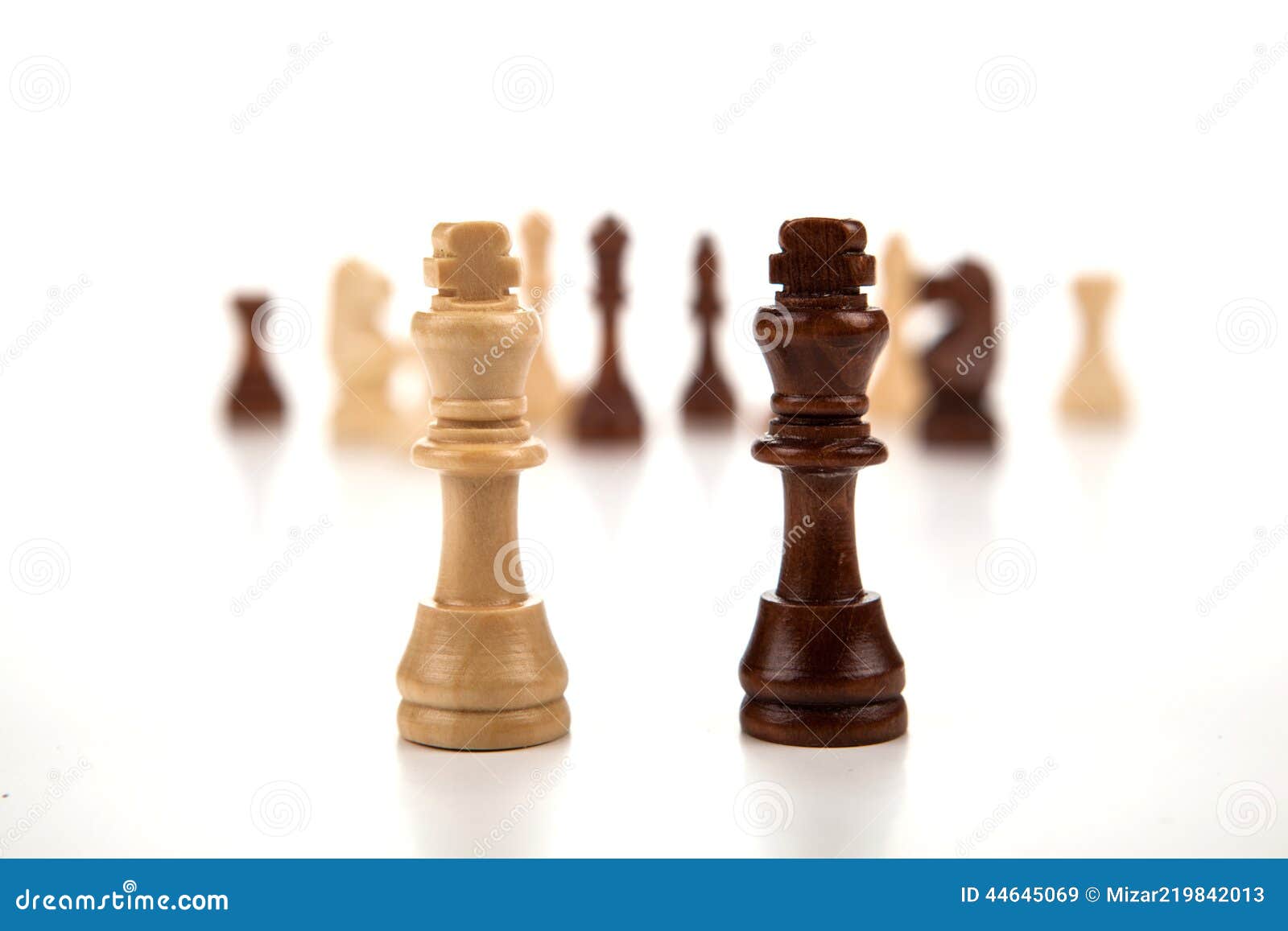 Chess Pieces Lined Up in a Row on a Gray Stock Image - Image of black ...