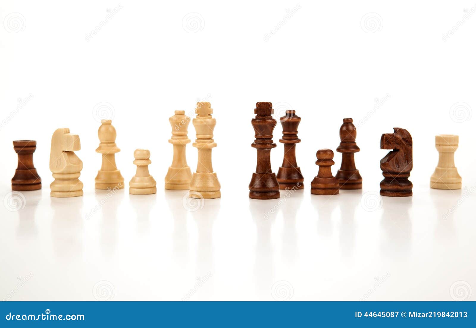 Chess Pieces Lined Up in a Row on a Gray Stock Image - Image of acting ...