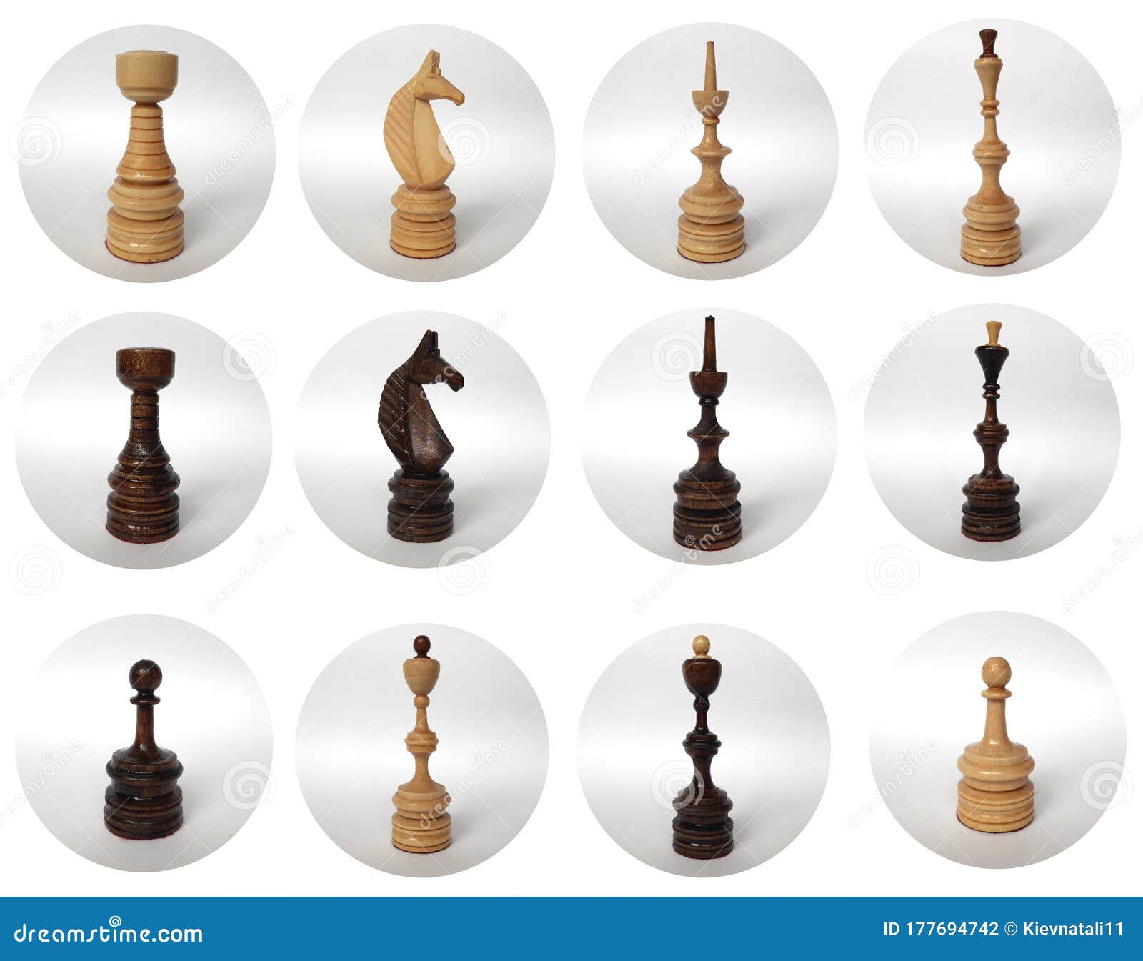 Chess Pieces Made in the Form of Icons. Separate Chess Pieces in a ...