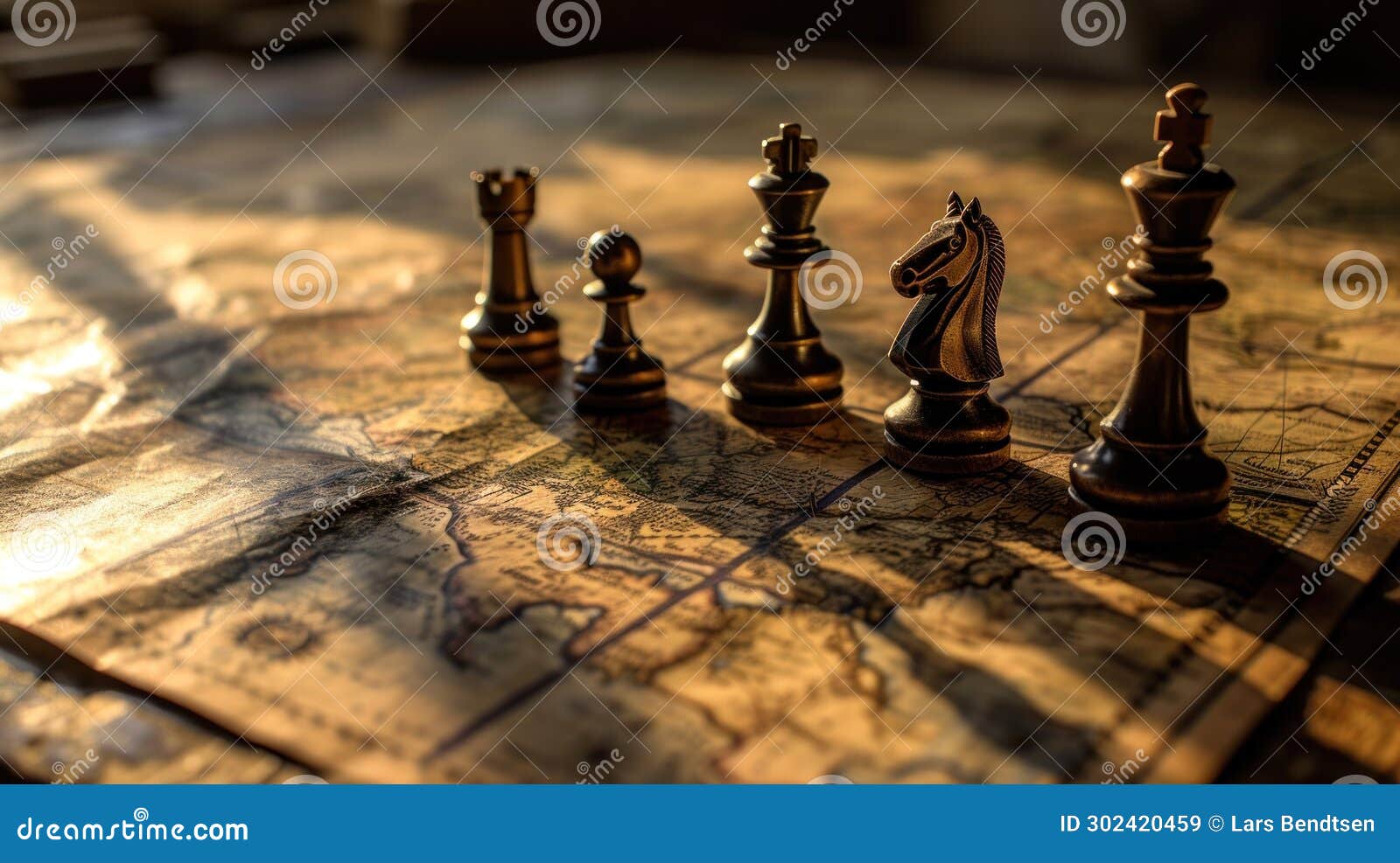 Chess Pieces on a Map: Strategy in Life Metaphor - AI Generated Stock ...