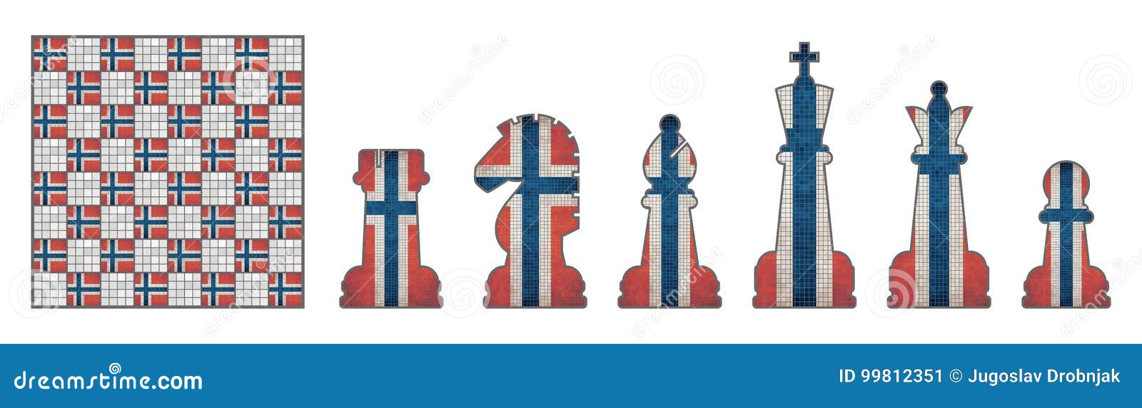 Chess Pieces with Norway Flag Stock Vector - Illustration of figure ...