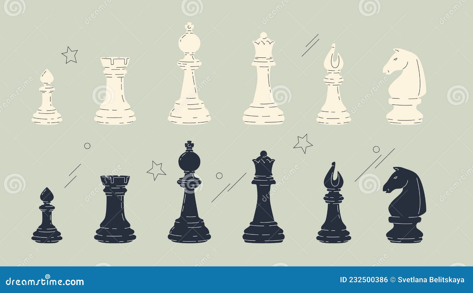 Chess Pieces Objects Set Vector Illustration | CartoonDealer.com #232500386