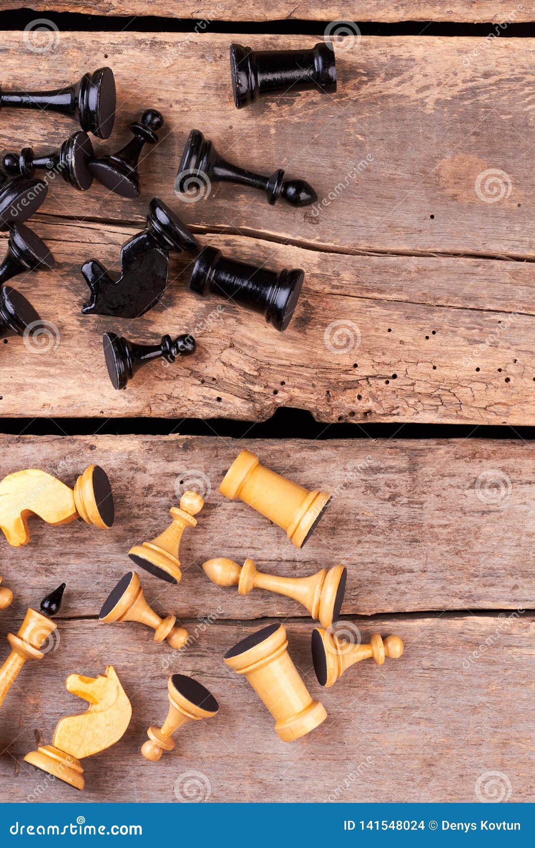 Chess Pieces on Old Wooden Background. Stock Photo - Image of business ...