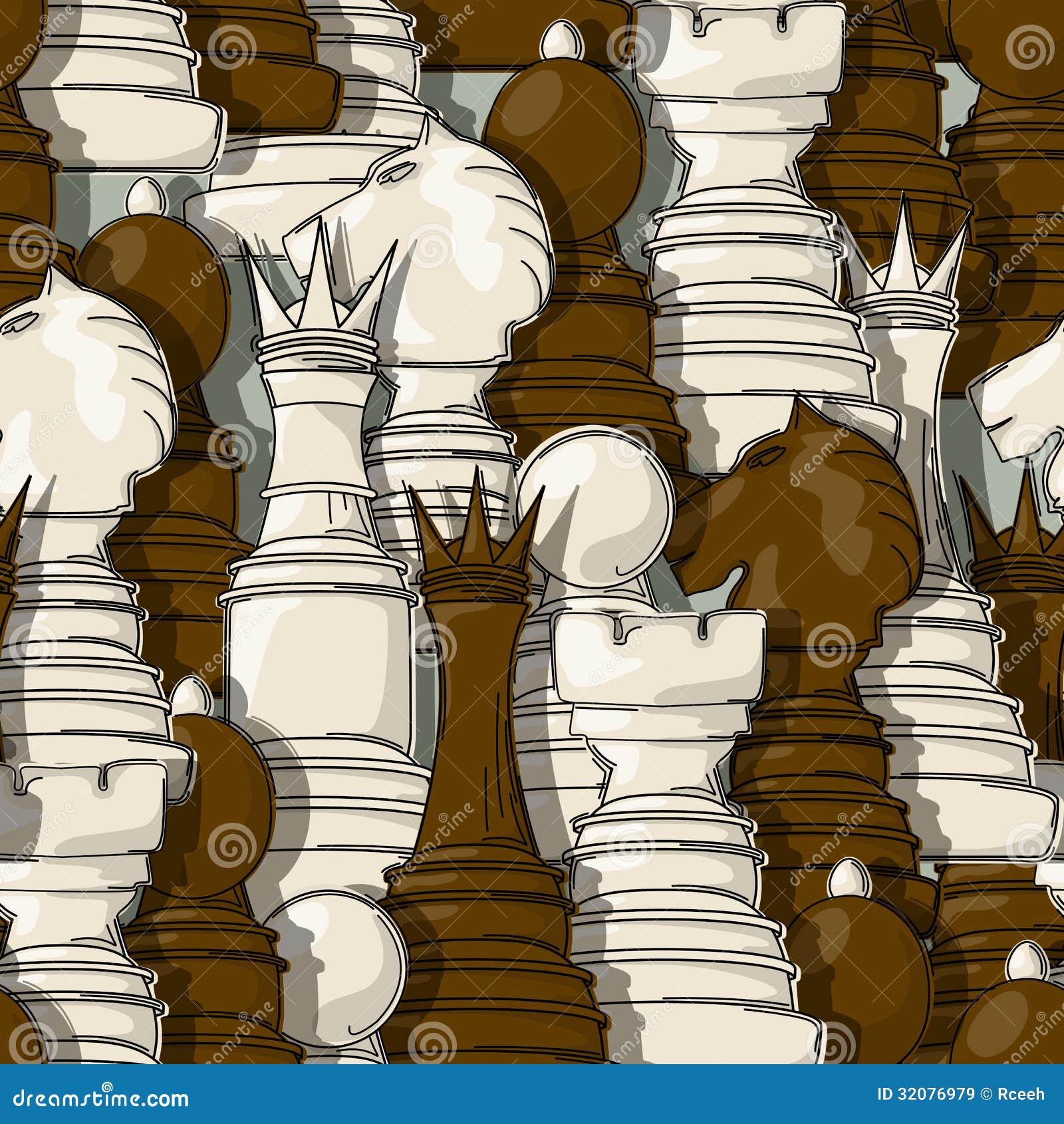 Chess pieces pattern stock vector. Illustration of abstract - 32076979
