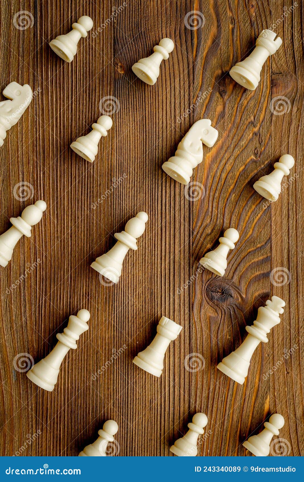 Chess Pieces Pattern Top View. Chess Game As Success Concept Stock ...