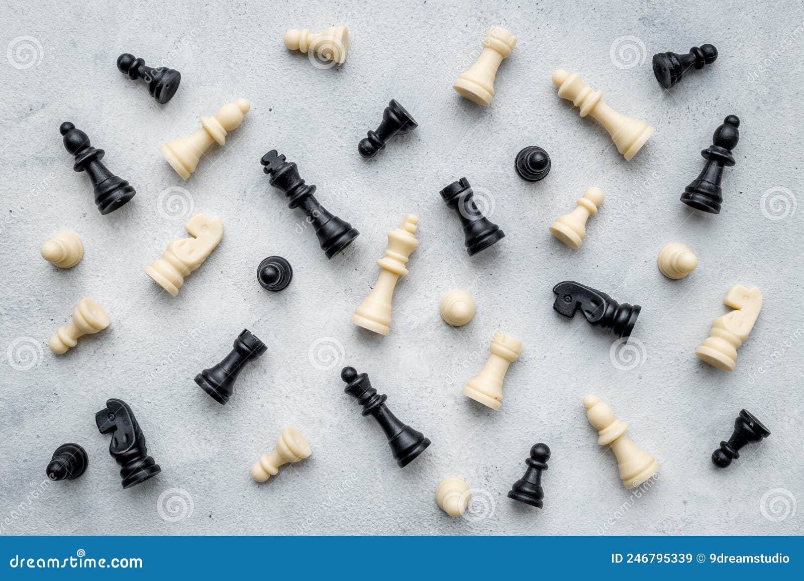 Chess Pieces Pattern Top View. Chess Game As Success Concept Stock ...