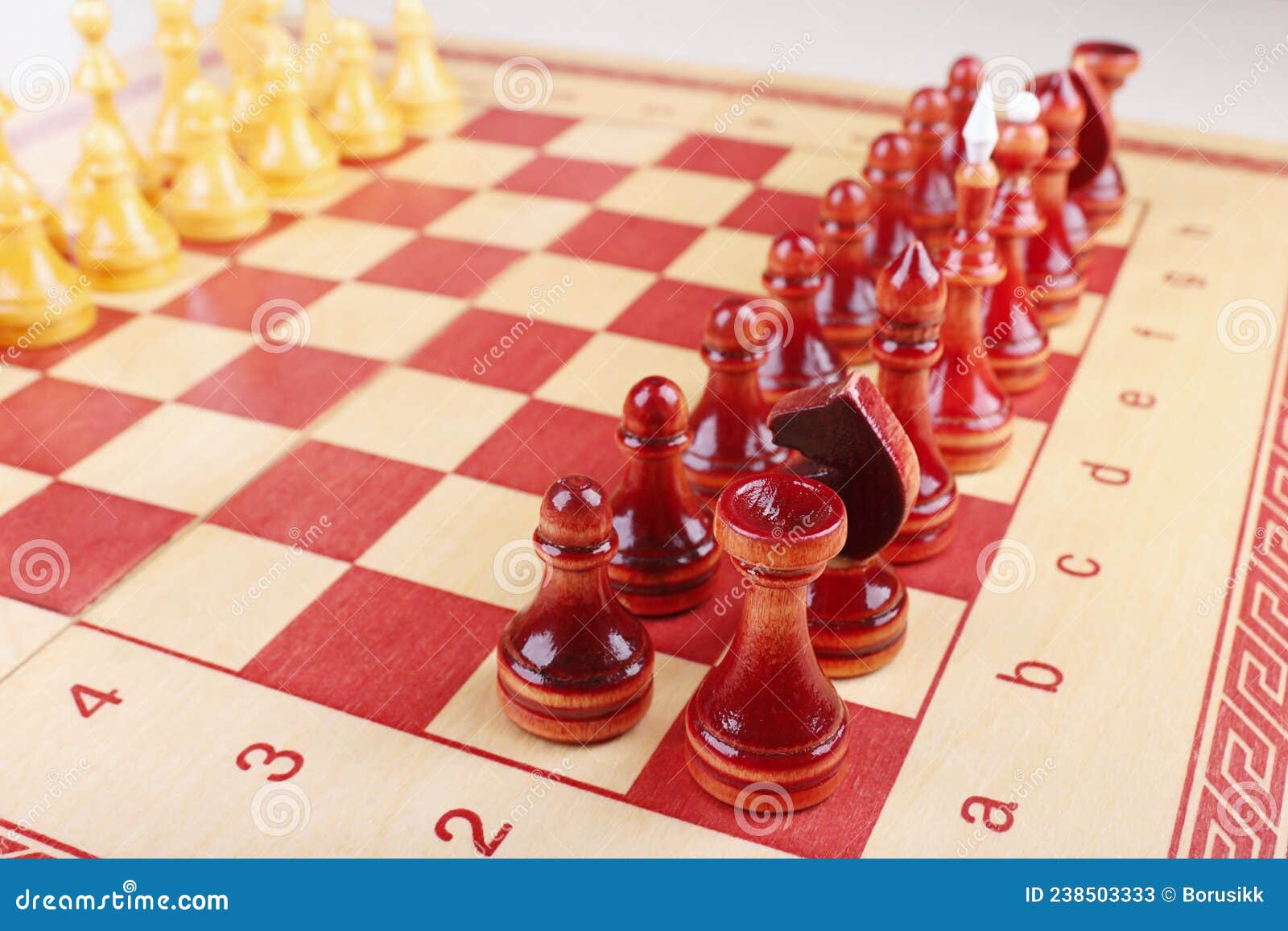 Chess Pieces Placed at Start of Game Stock Image - Image of chance ...