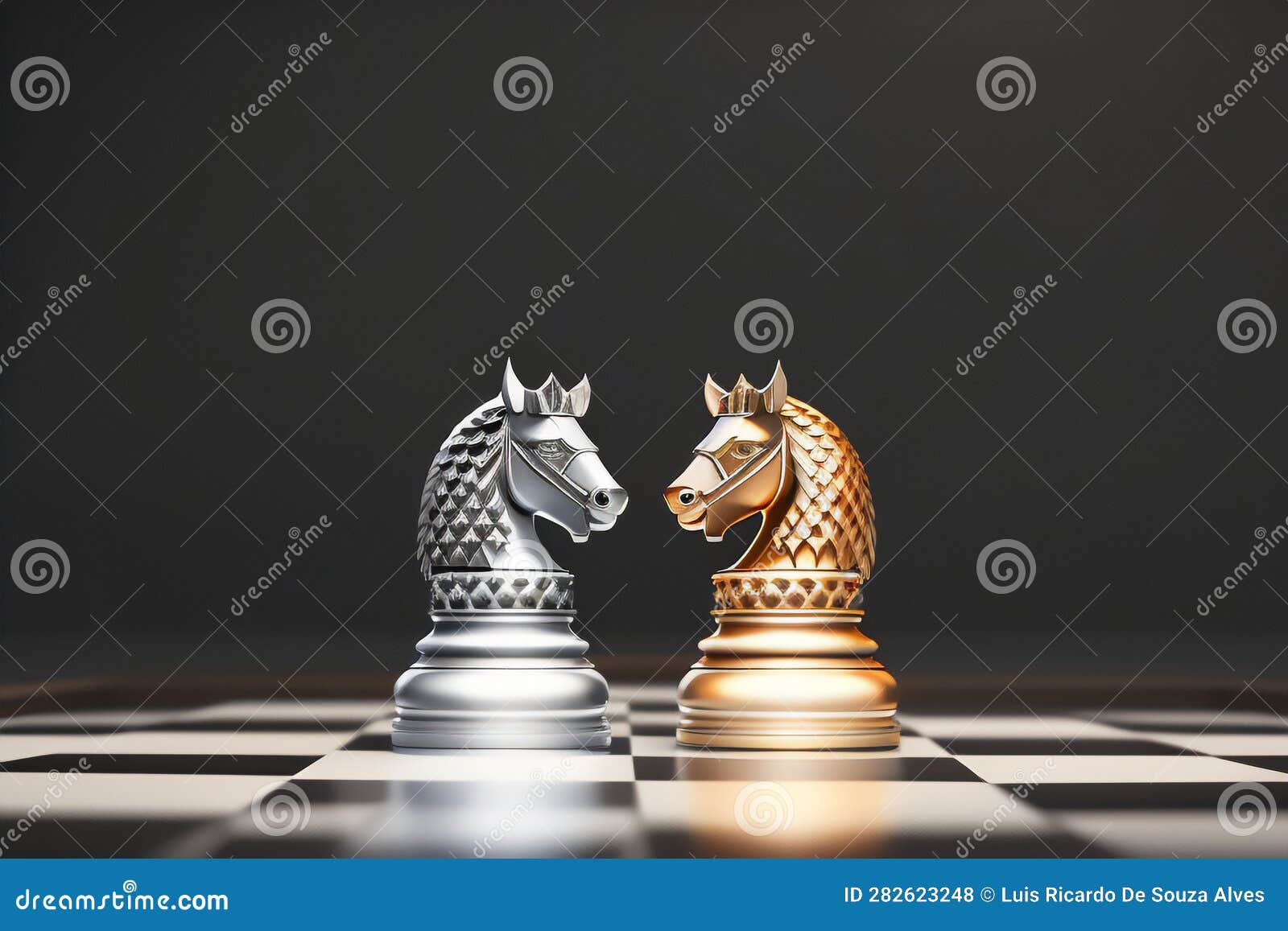 Chess Pieces on the Reflective Board in a Dark and Neutral Environment ...