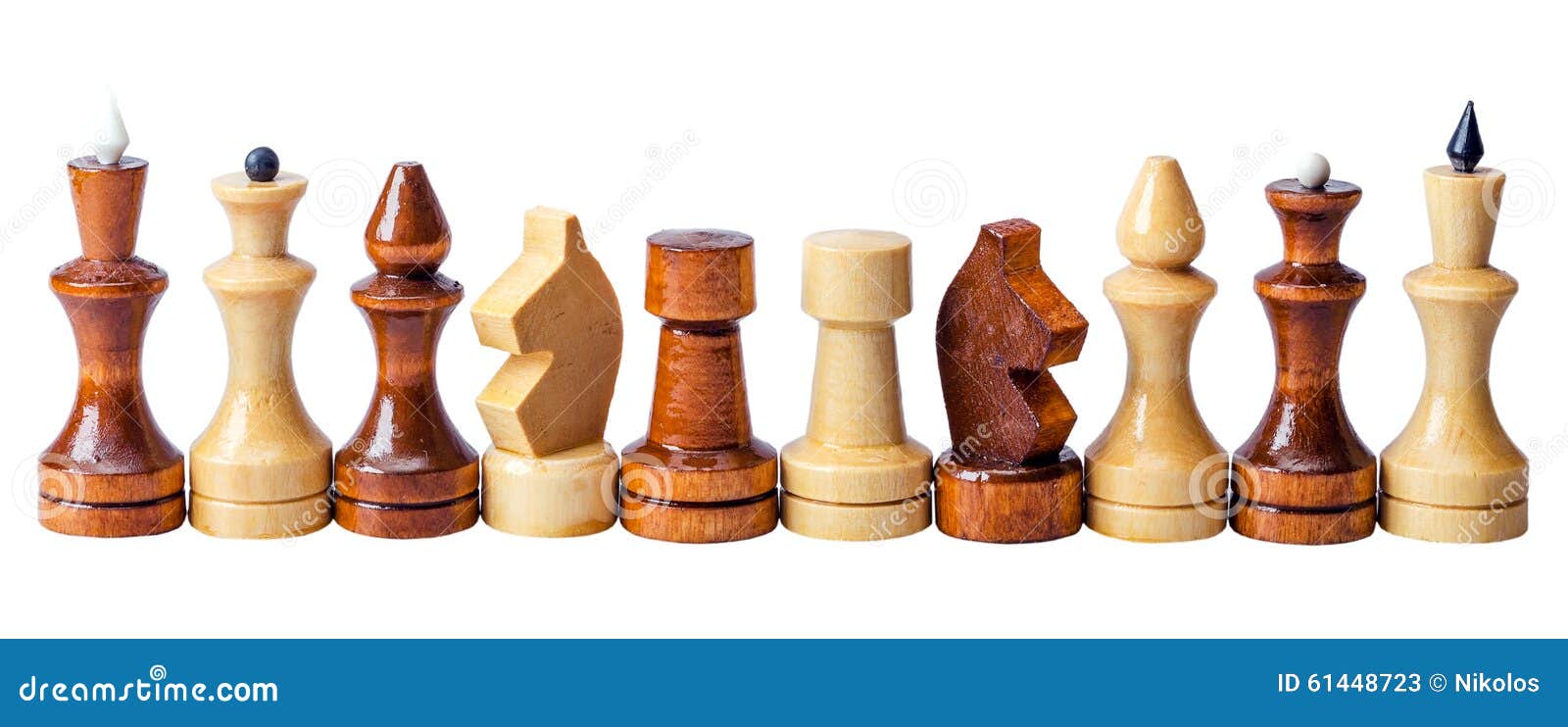 Chess pieces in a row stock image. Image of strategic - 61448723