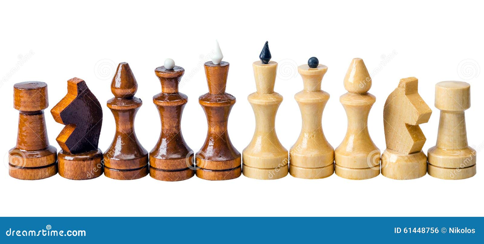 Chess pieces in a row stock photo. Image of strategic - 61448756
