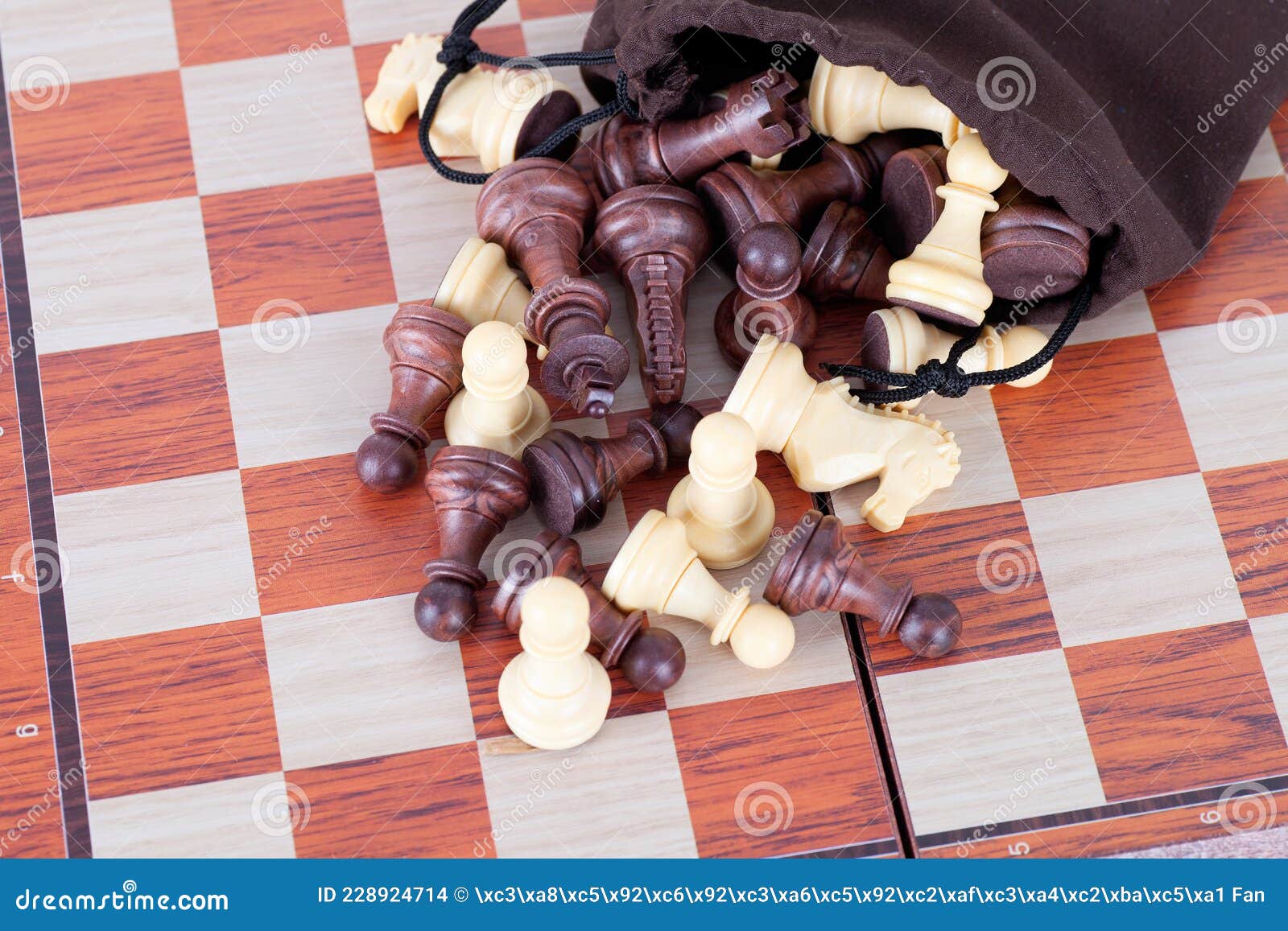 Chess Pieces Scattered on the Chessboard Stock Photo - Image of ...