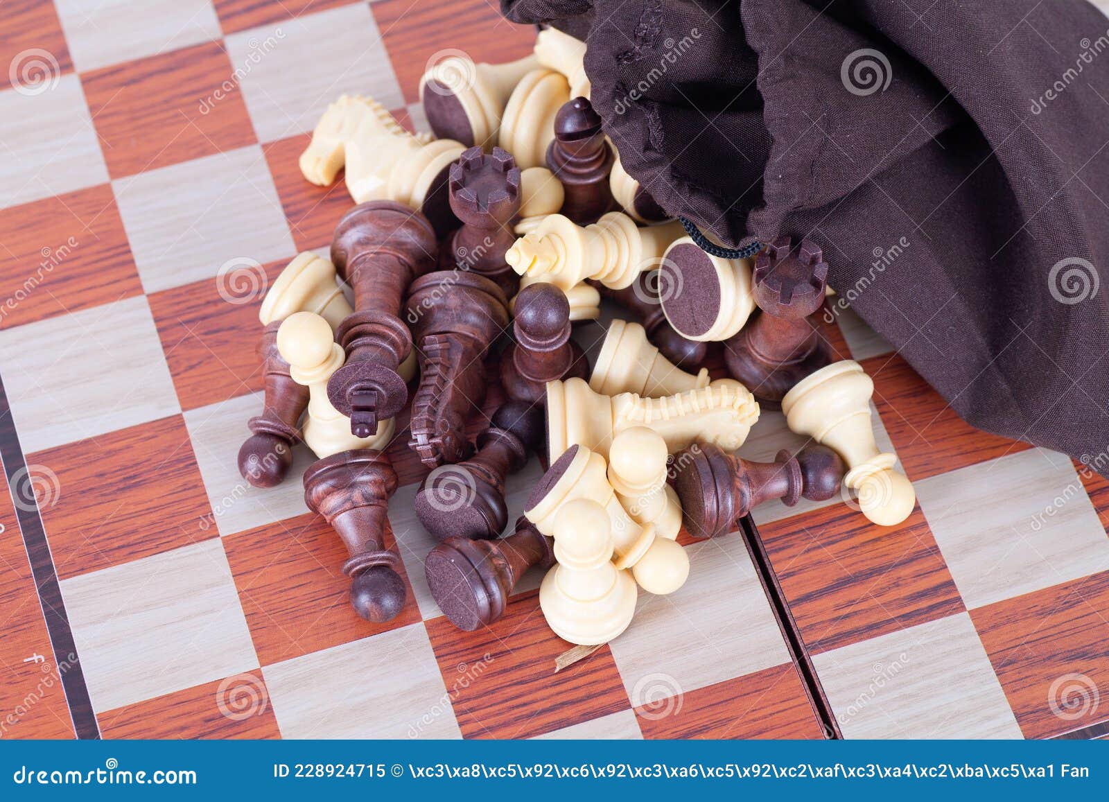 Chess Pieces Scattered on the Chessboard Stock Image - Image of ...