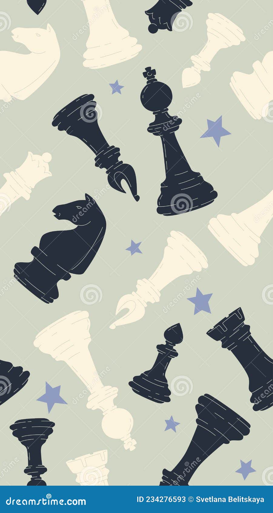 Chess Pieces Seamless Pattern Stock Vector - Illustration of pattern ...
