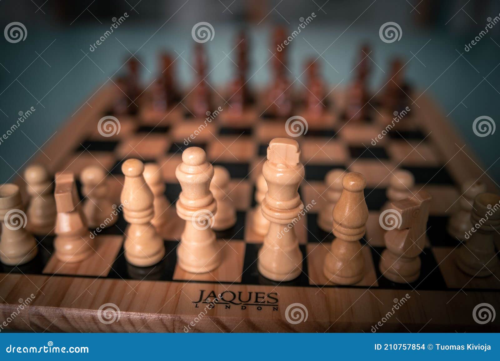 Chess Pieces on a Set Up Chess Board Editorial Stock Image - Image of ...