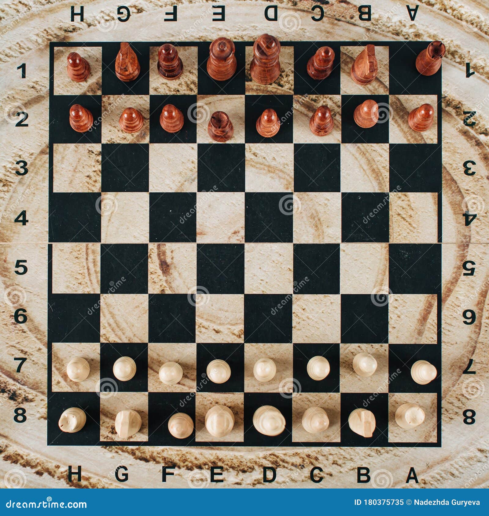 Chess Pieces Stand Above the Chessboard, Top View Stock Image - Image ...