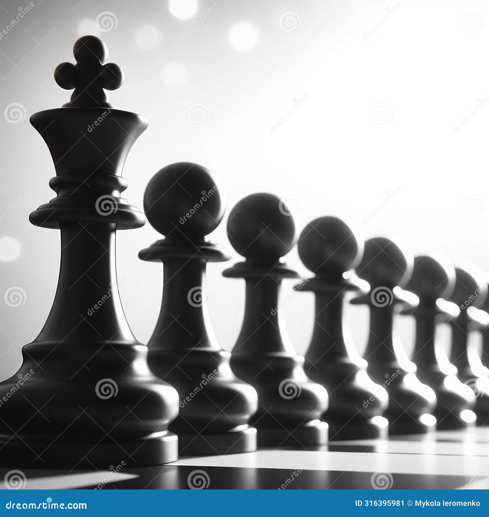 Chess Pieces Standing in a Single Row. Stock Illustration ...
