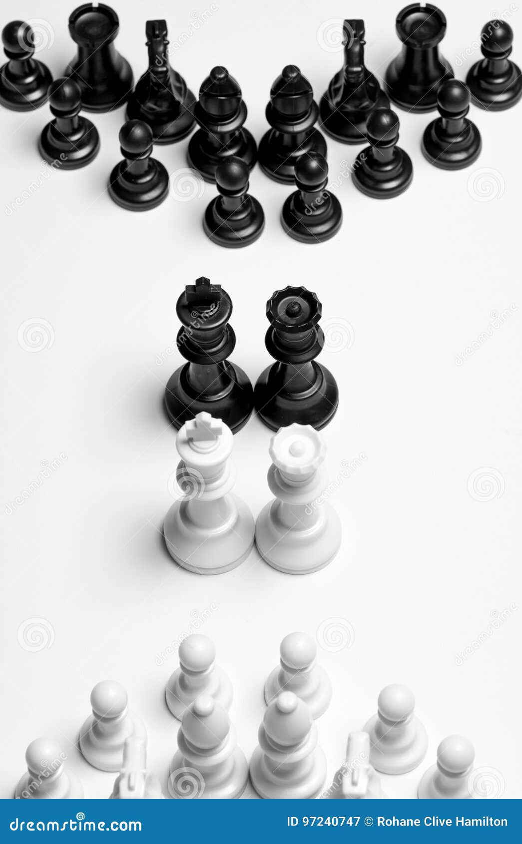 Chess Pieces Strategically Lined Up Stock Image - Image of competition ...