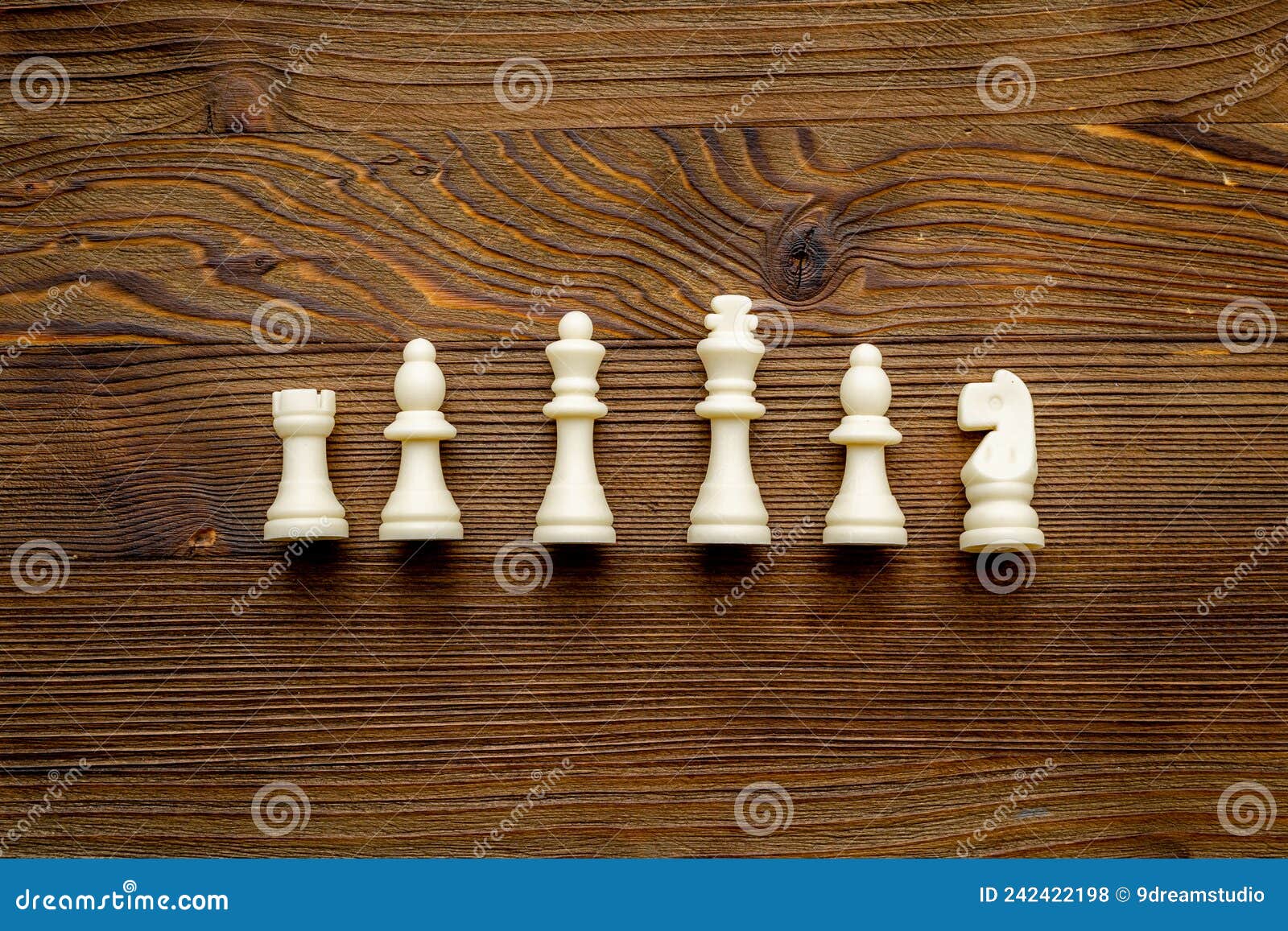 Chess Pieces on Table Top View. Chess Game As Winner Concept Stock ...