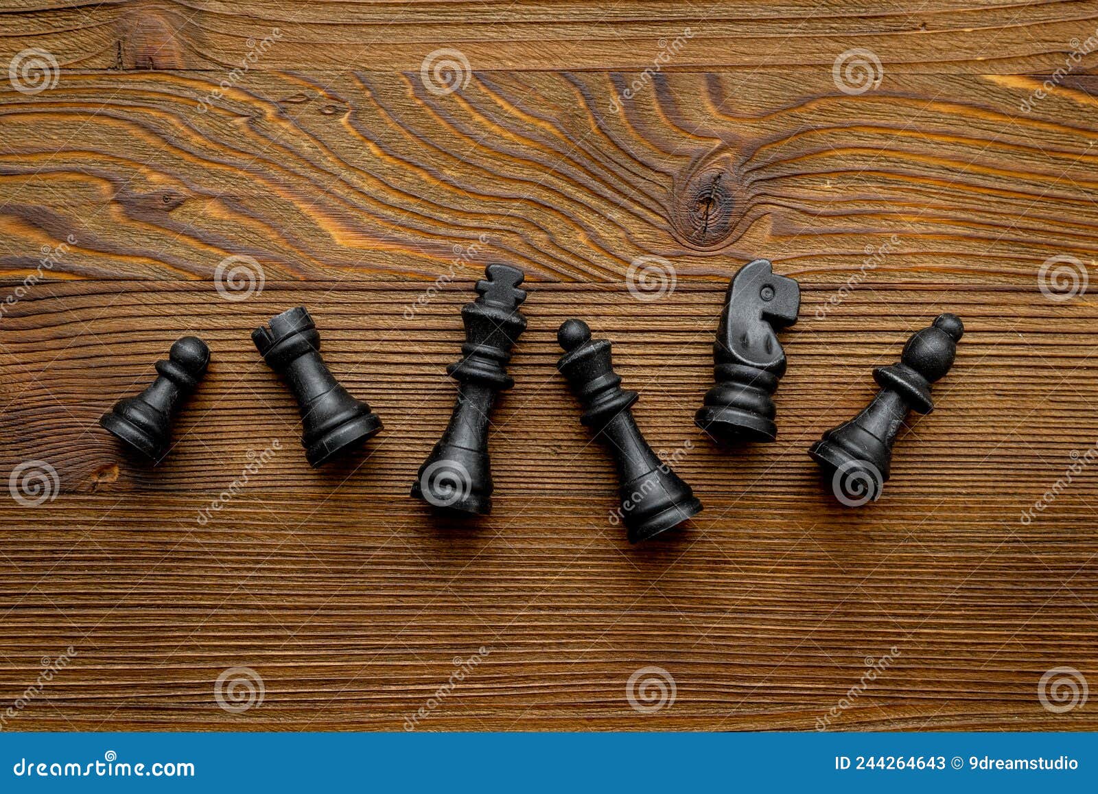 Chess Pieces on Table Top View. Chess Game As Winner Concept Stock ...