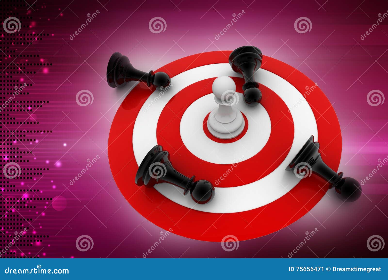 Chess Pieces on the Target Icon Stock Illustration - Illustration of ...