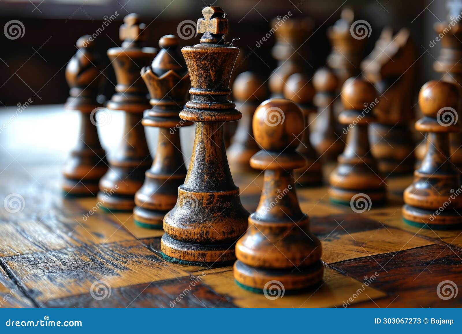 Chess Pieces in a Thoughtful Position Close Up. AI Generative Stock ...