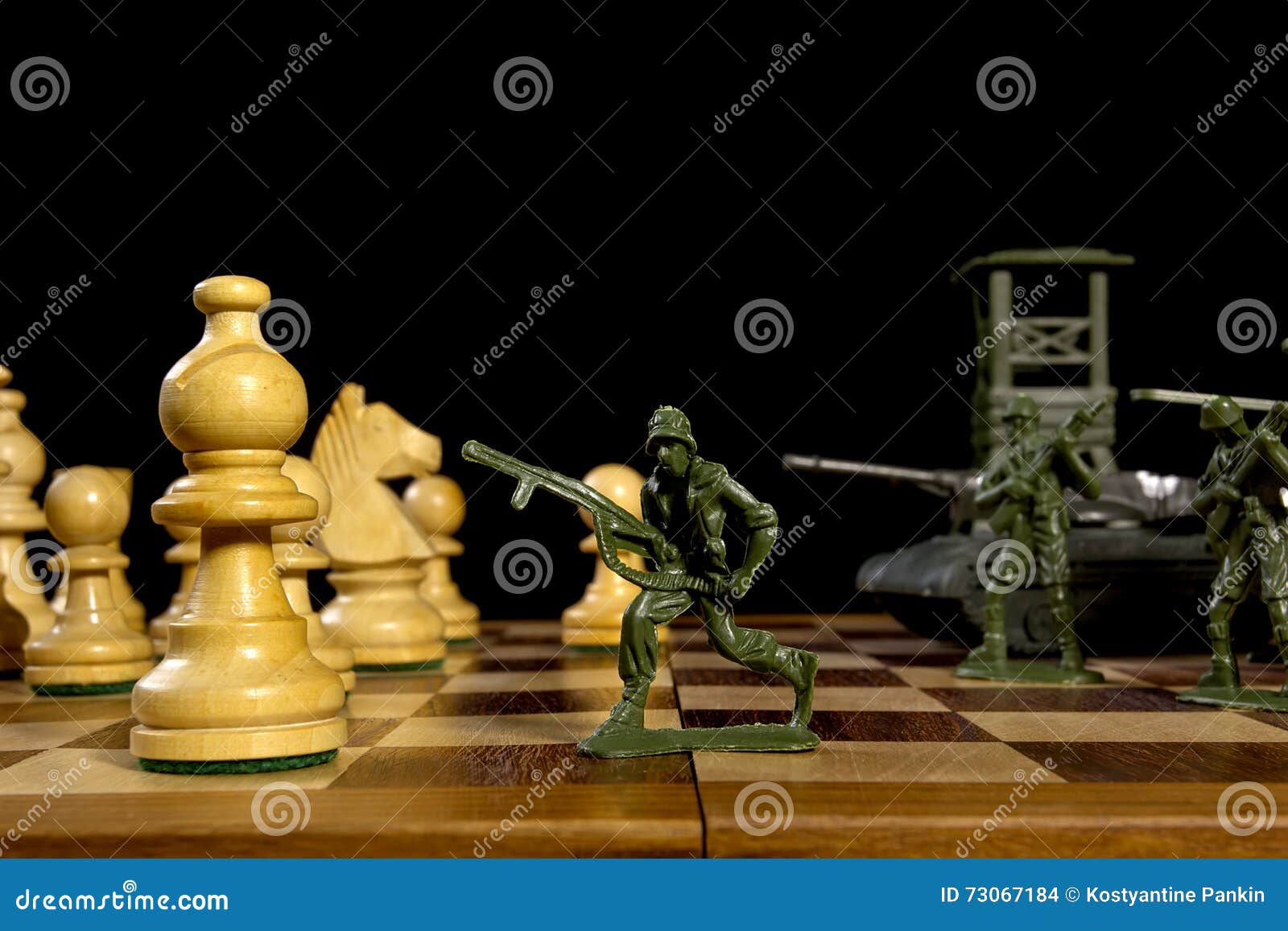 Chess Pieces and Toy Soldiers Stock Photo - Image of concepts ...