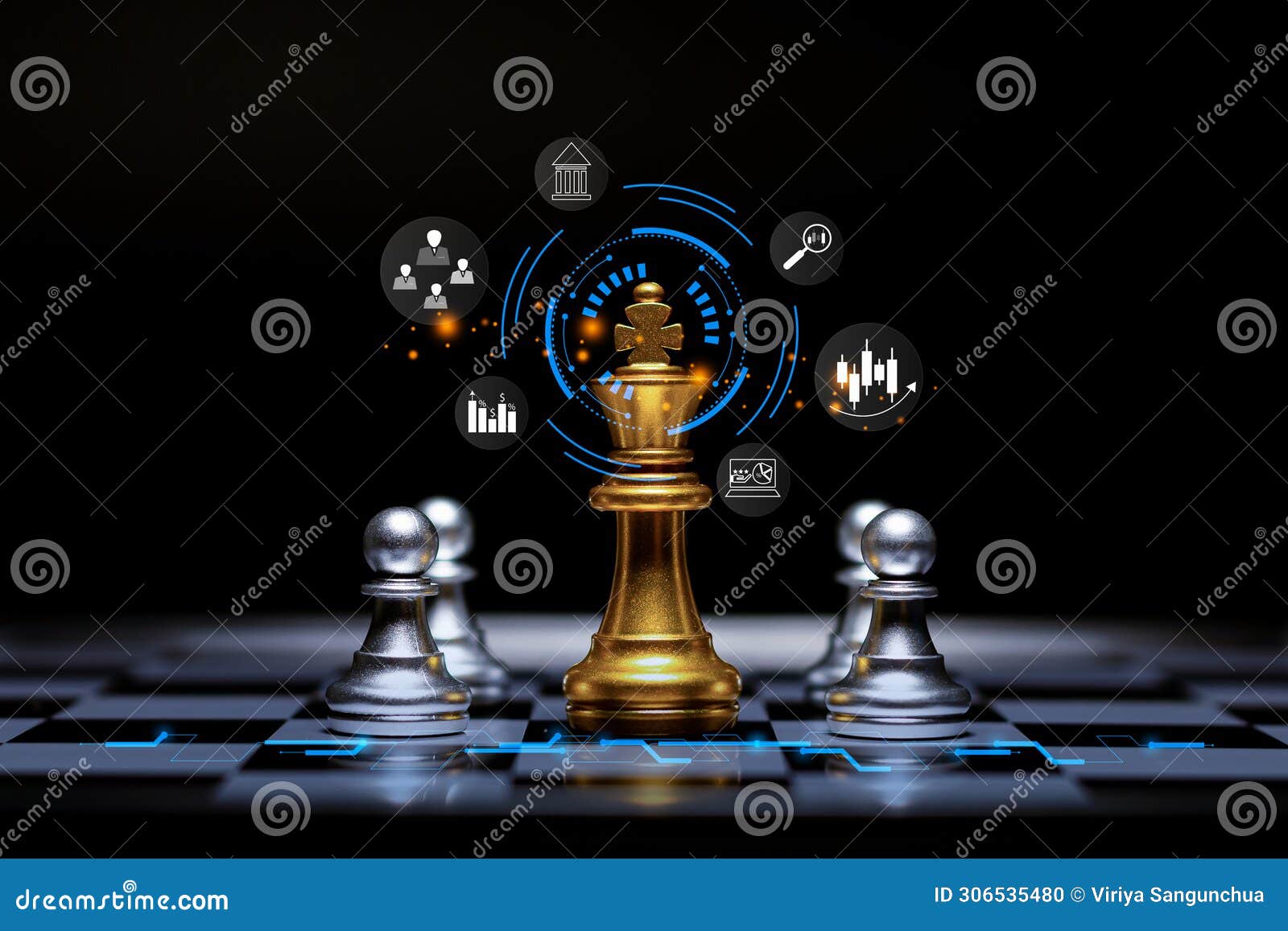 Chess Pieces Win with Teamwork Concept of Players or Business Team ...