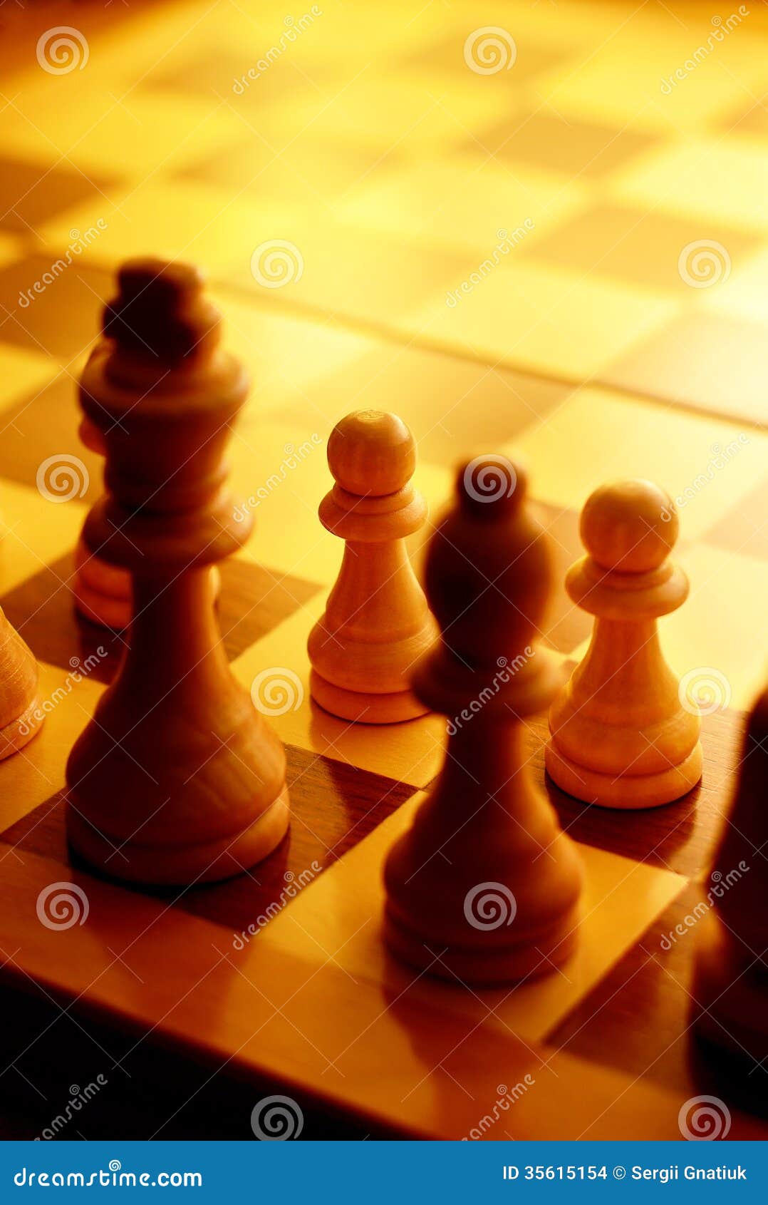 Chess Pieces in Yellow Ambient Light Stock Photo - Image of concept ...