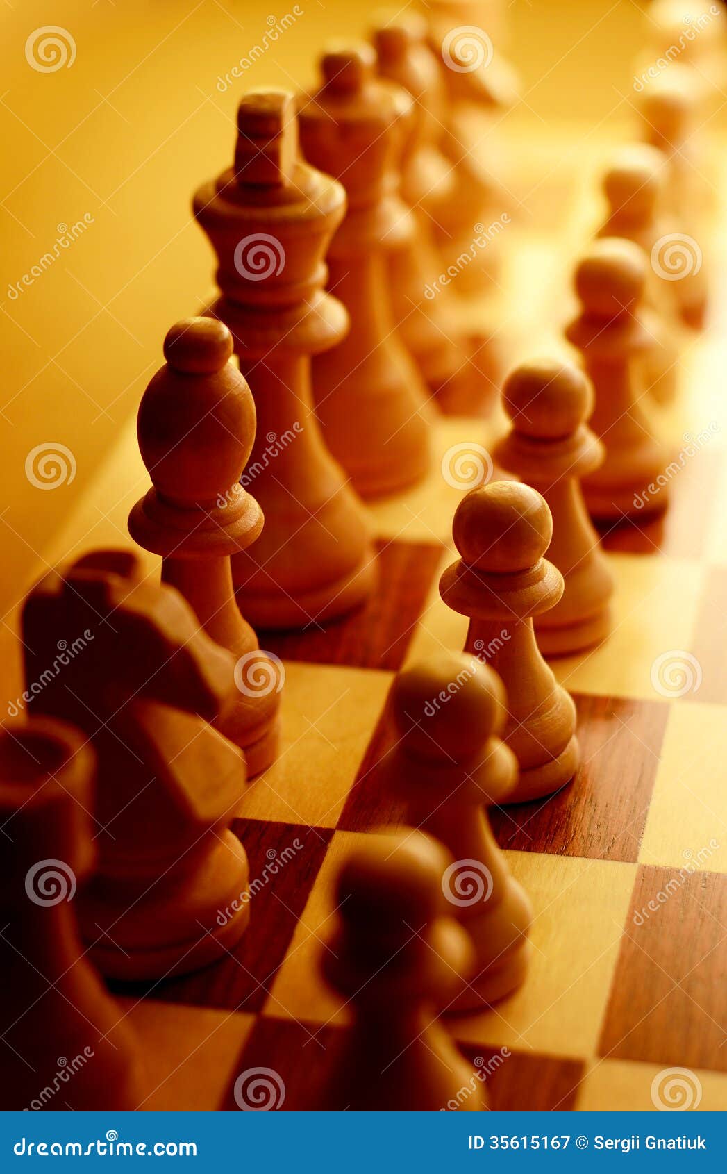 Chess Pieces in Yellow Ambient Light Stock Image - Image of chess ...
