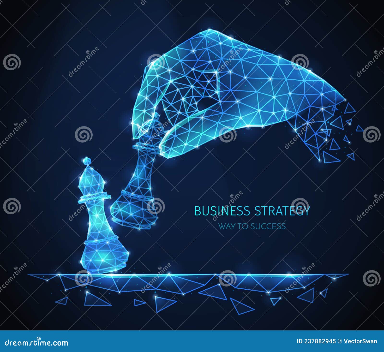 Chess Play Wireframe Composition Stock Vector - Illustration of ...