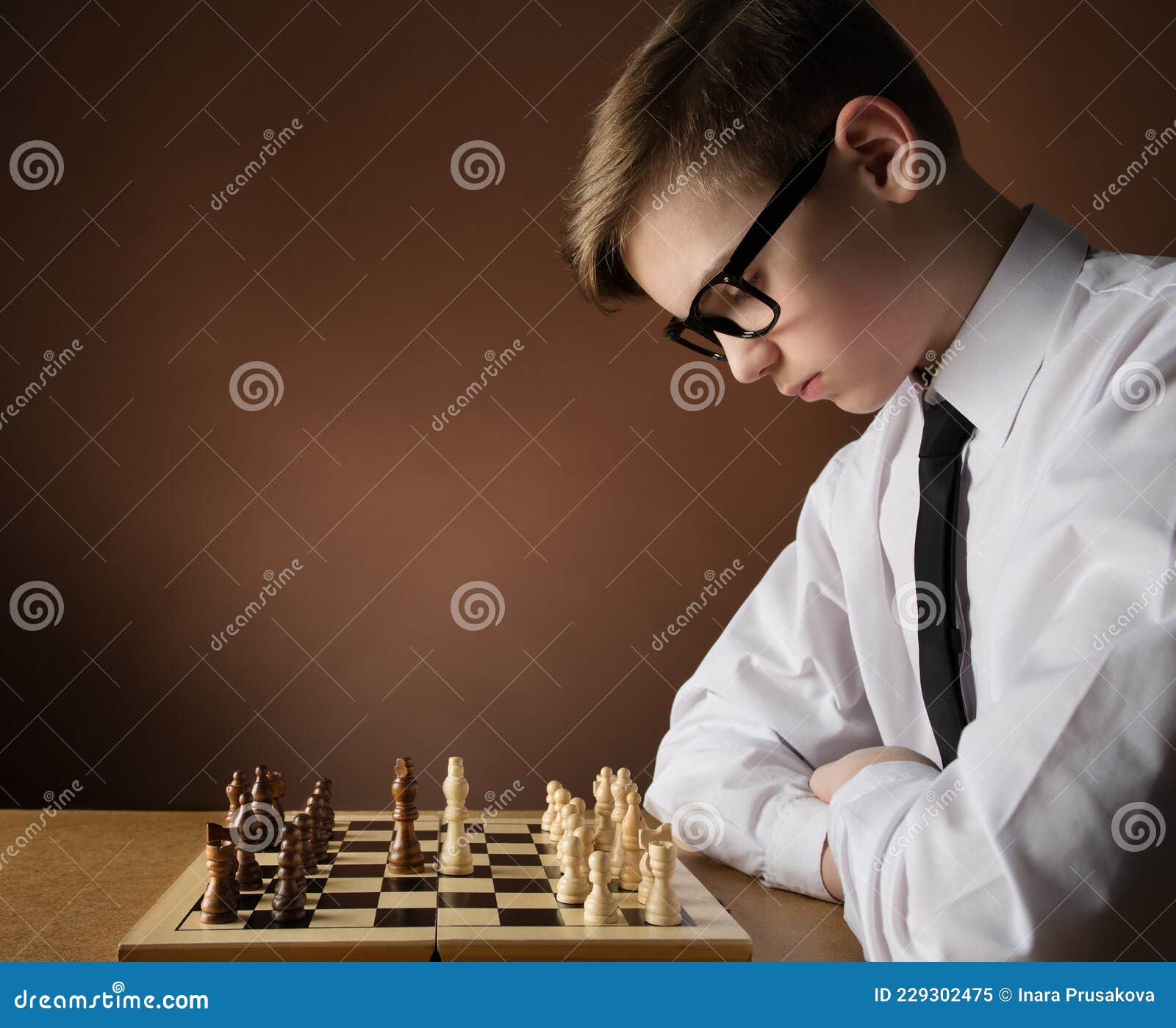 Chess Player Concentrate Thinking about Game Strategy at Chessboard ...