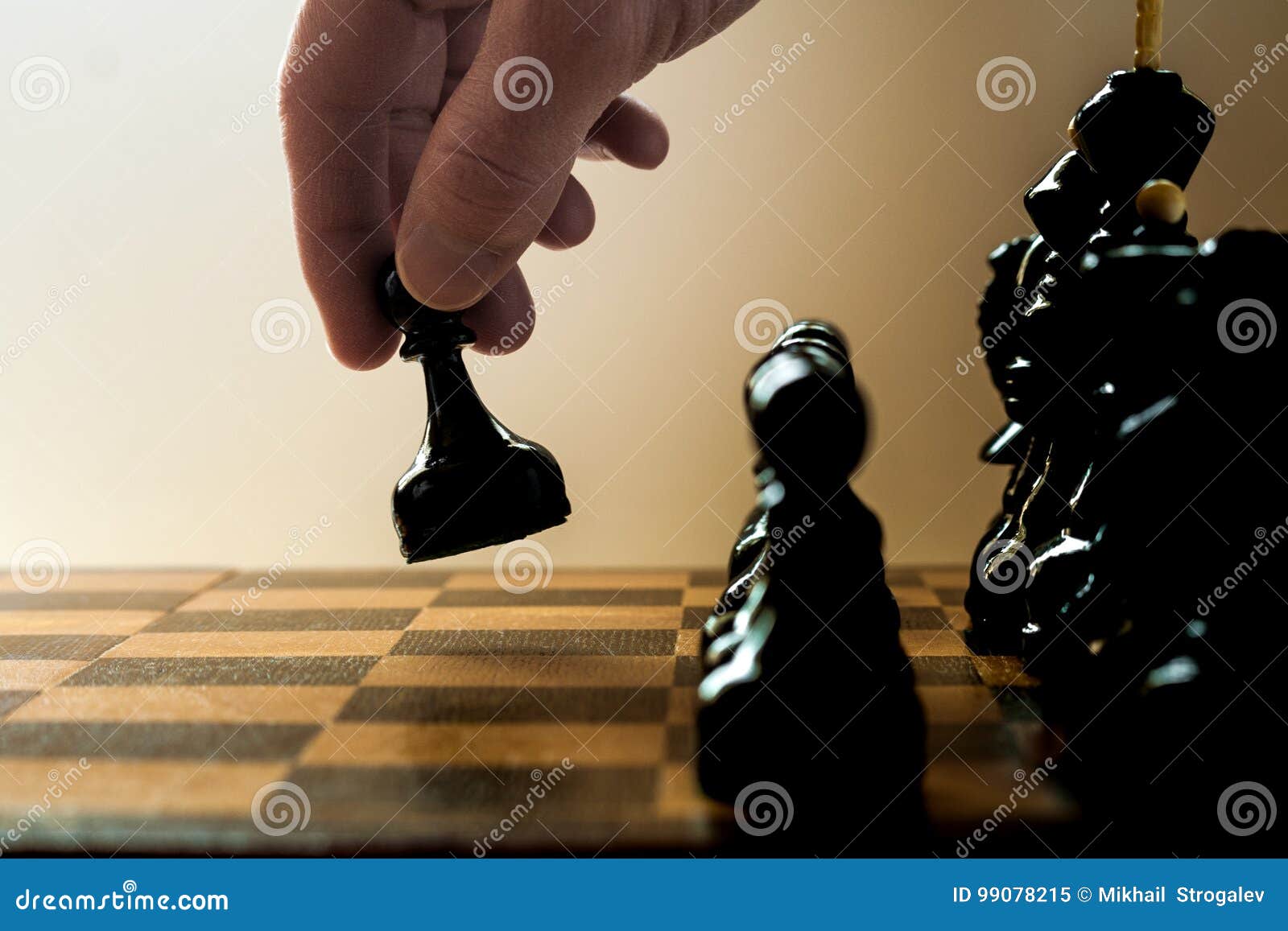 Chess Player Makes a Move the Black Pawn Forward Stock Image - Image of ...