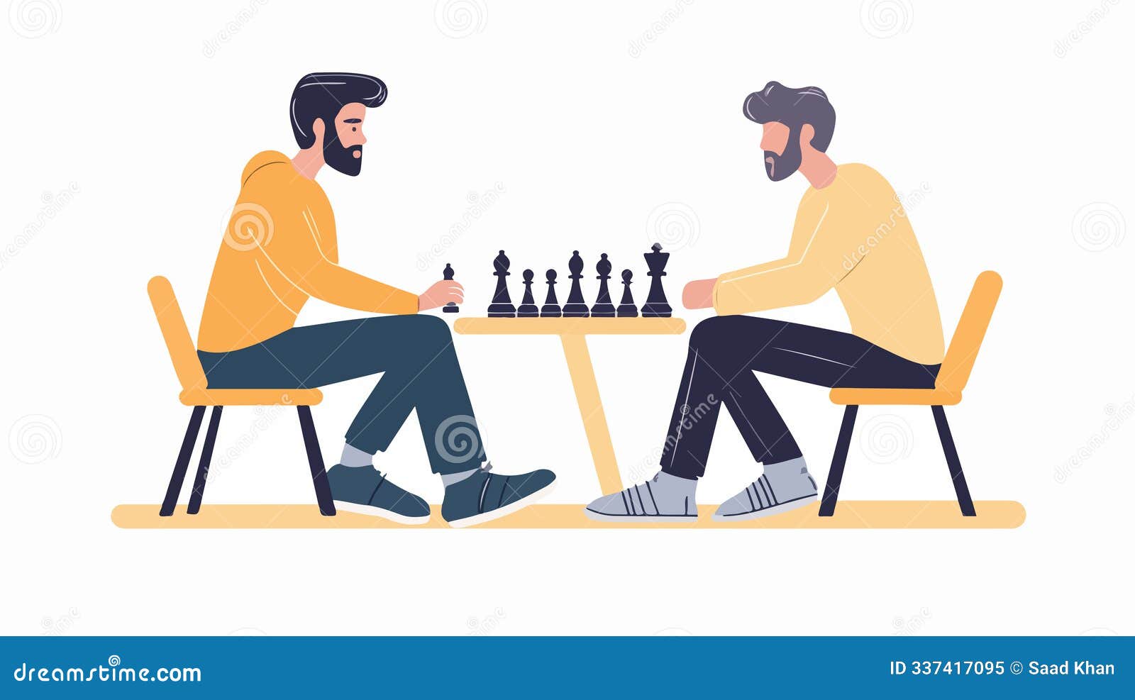 Chess Players Cartoon Vector Concepts. Man Woman Avatars Elegant ...