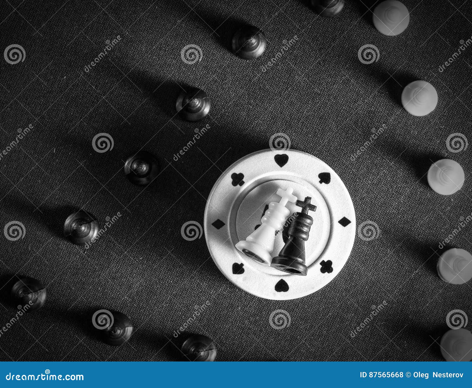 Chess and poker chips stock photo. Image of material - 87565668