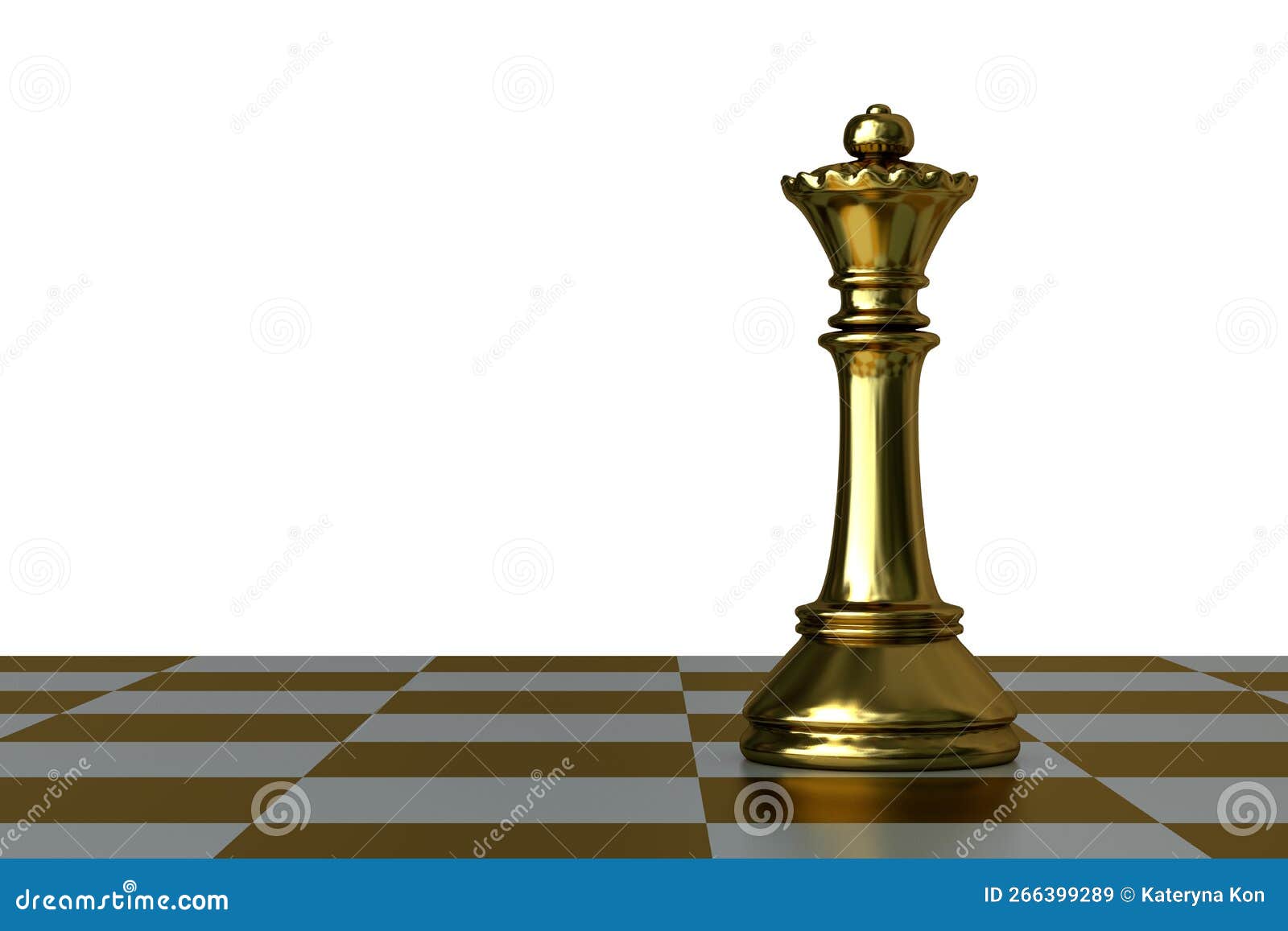 Chess Queen Figure, 3D Illustration Stock Illustration - Illustration ...