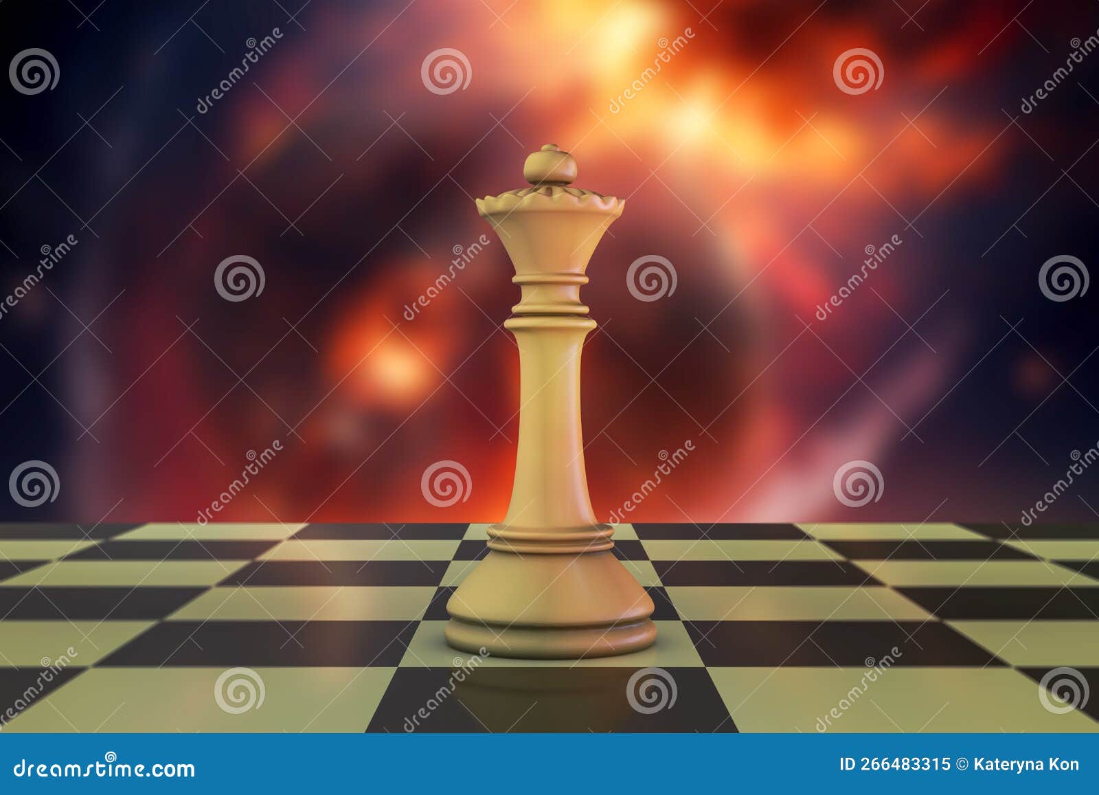 Chess Queen Figure, 3D Illustration Stock Illustration - Illustration ...