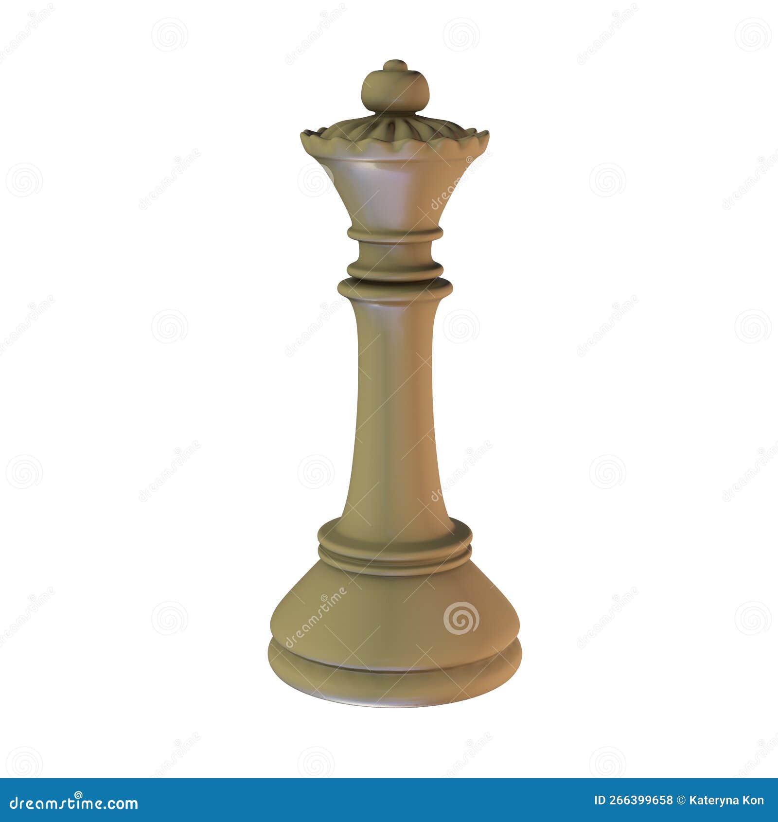 Chess Queen Figure, 3D Illustration Stock Illustration - Illustration ...