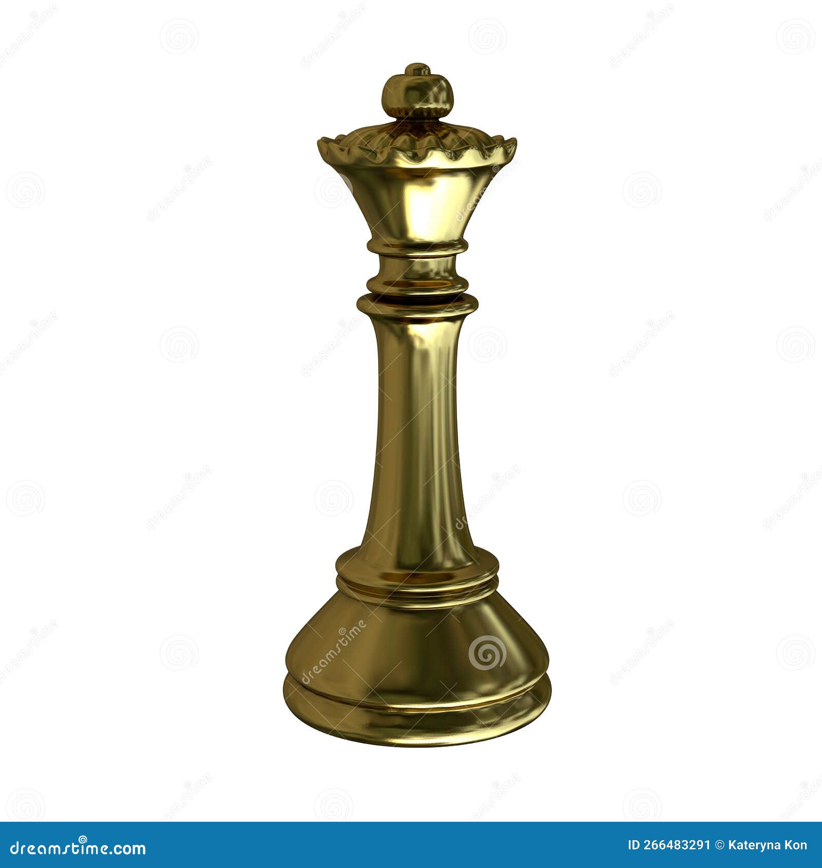 Chess Queen Figure, 3D Illustration Stock Illustration - Illustration ...