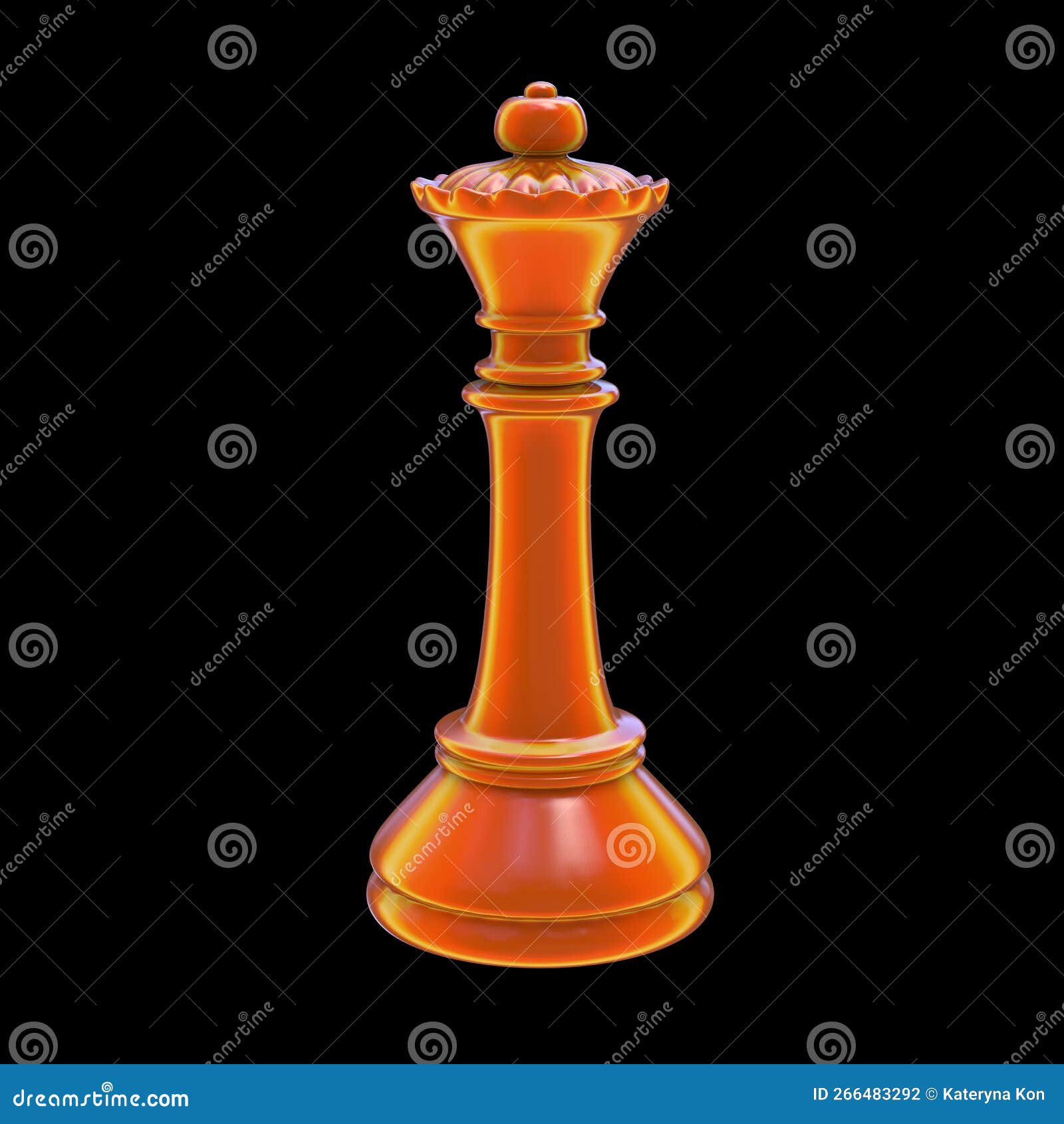 Chess Queen Figure, 3D Illustration Stock Illustration - Illustration ...